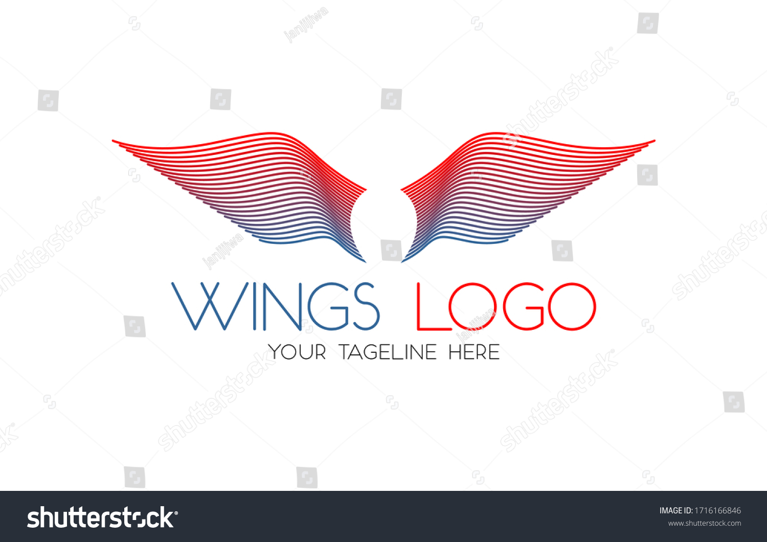 Vector Abstract Wing Logo Icon Lines Stock Vector (Royalty Free ...