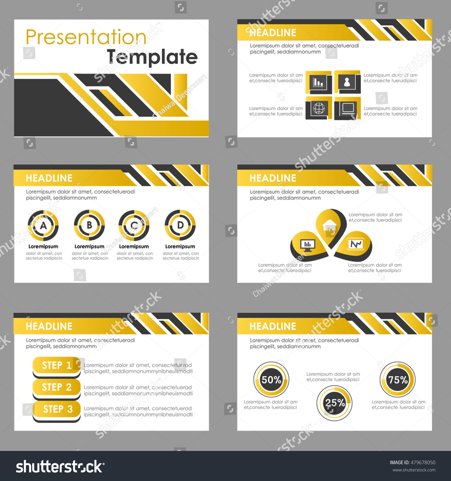 Vector Abstract Yellow Black Template Multipurpose Stock Vector ...