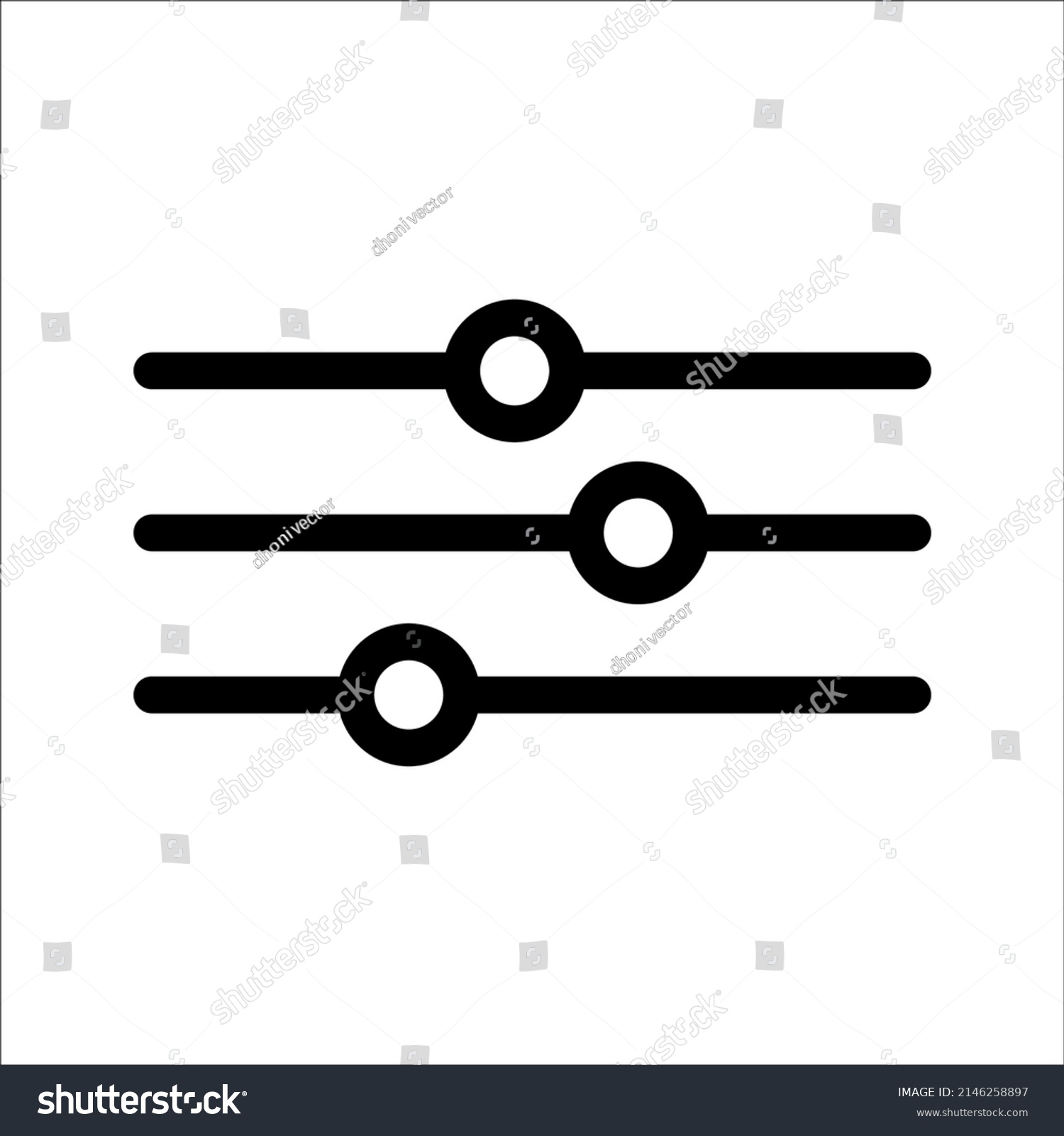 Vector Adjustment Button Icon On White Stock Vector (Royalty Free ...