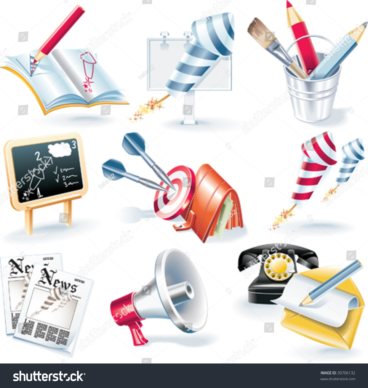 Conjunto de iconos de la campaña: vector de stock (libre de regalías ...
