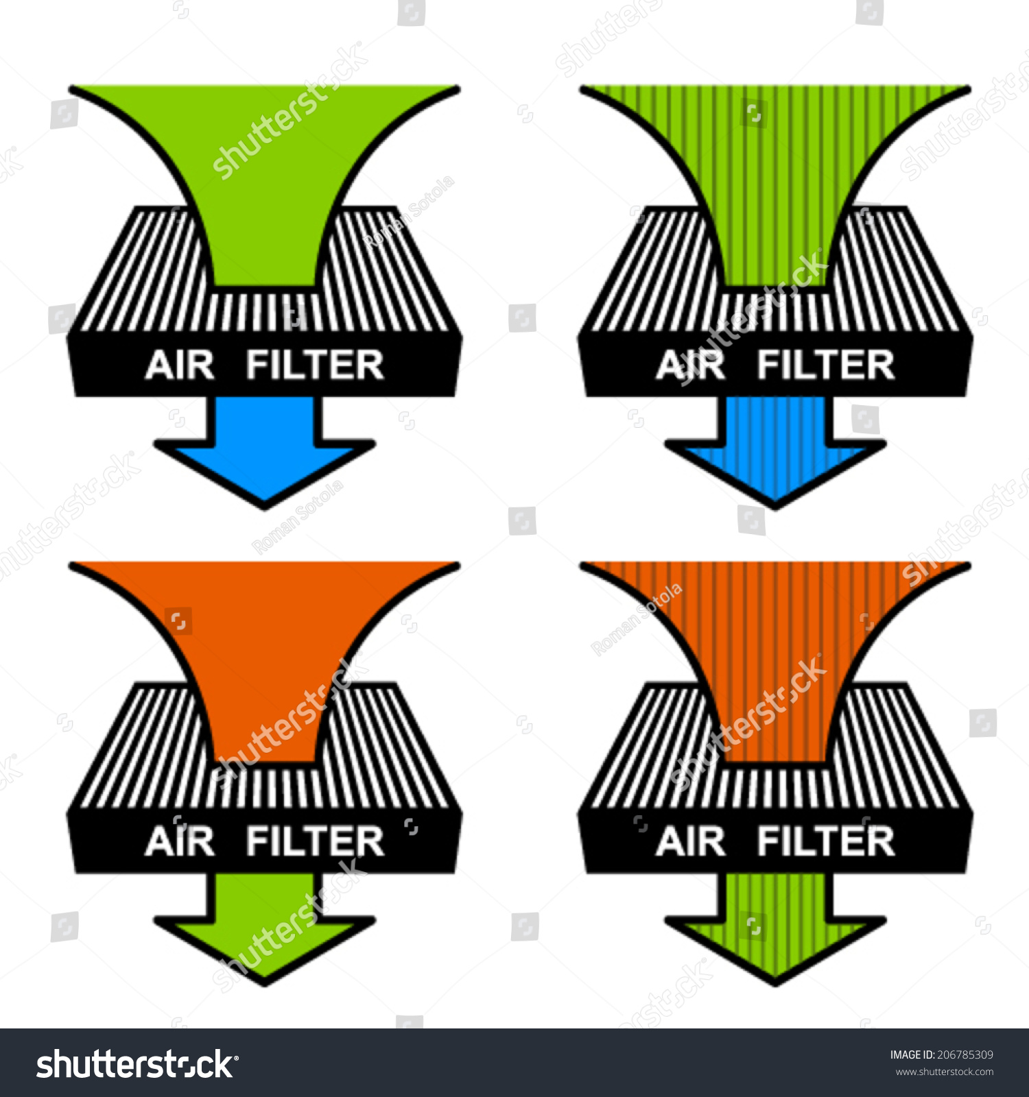Vector Air Filter Symbols Stock Vector (Royalty Free) 206785309 ...
