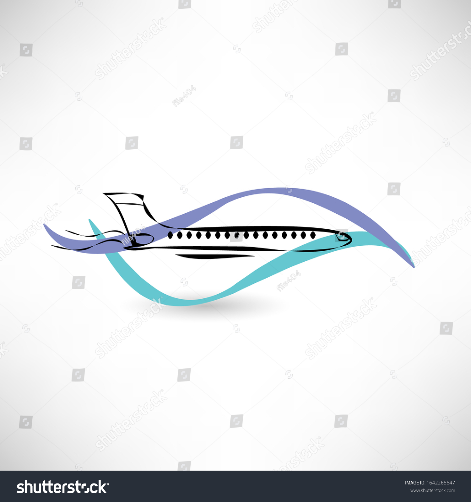 Vector Airplane Logo Avition Icon Stock Vector (Royalty Free) 1642265647