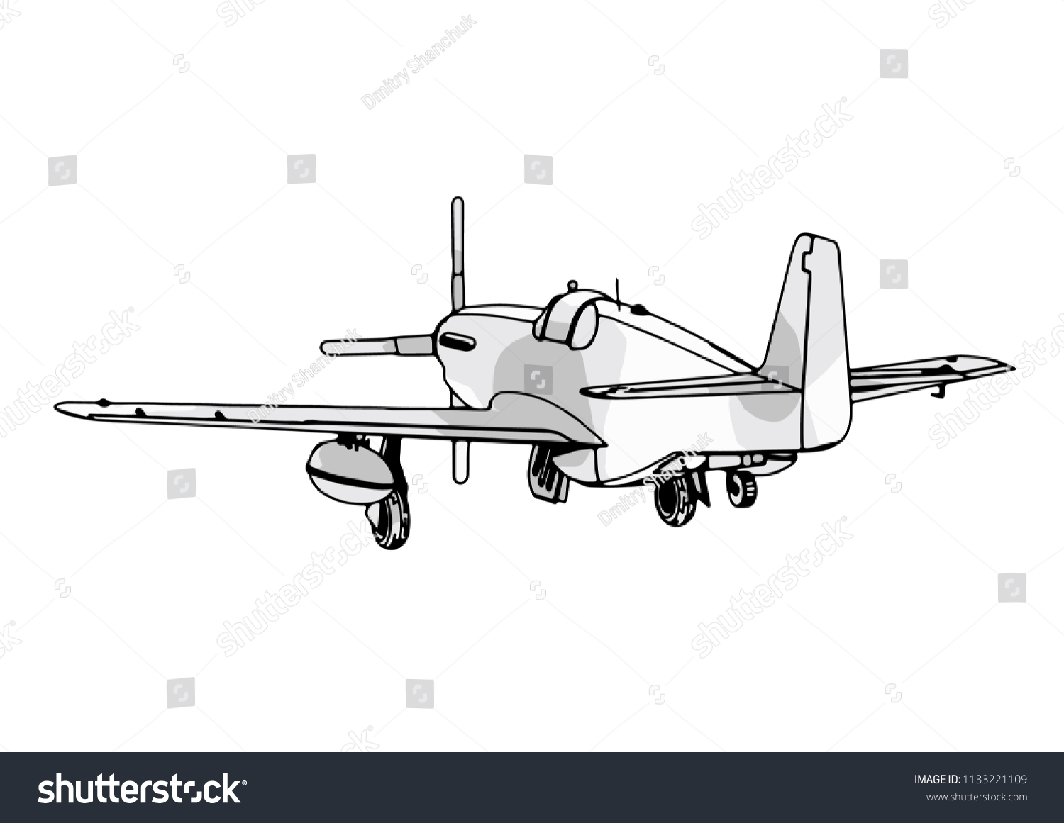 Vector Airplane Sketch Stock Vector (Royalty Free) 1133221109 ...