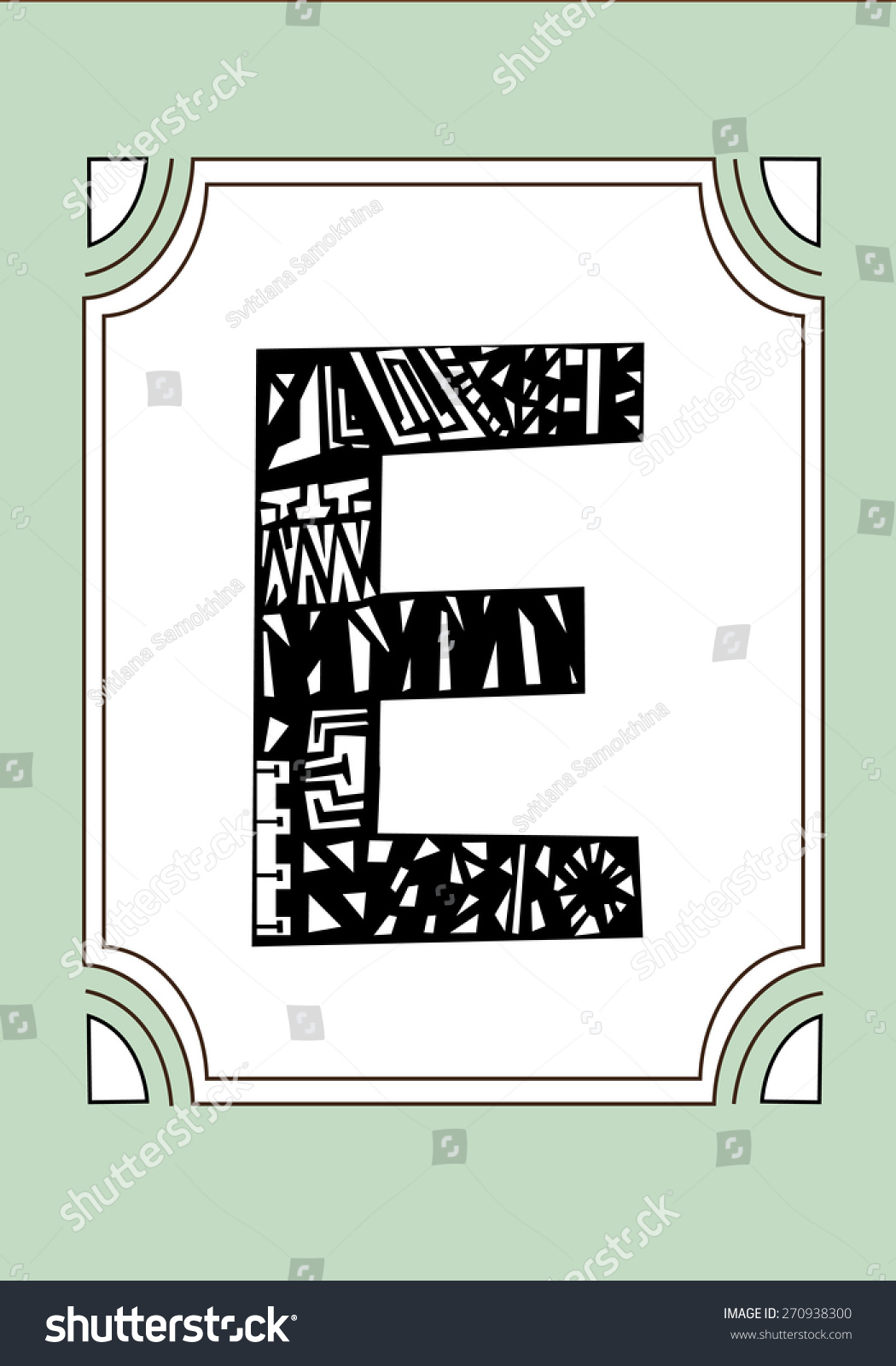 Vector Alphabet Handdrawn Letter E Stock Vector (Royalty Free ...
