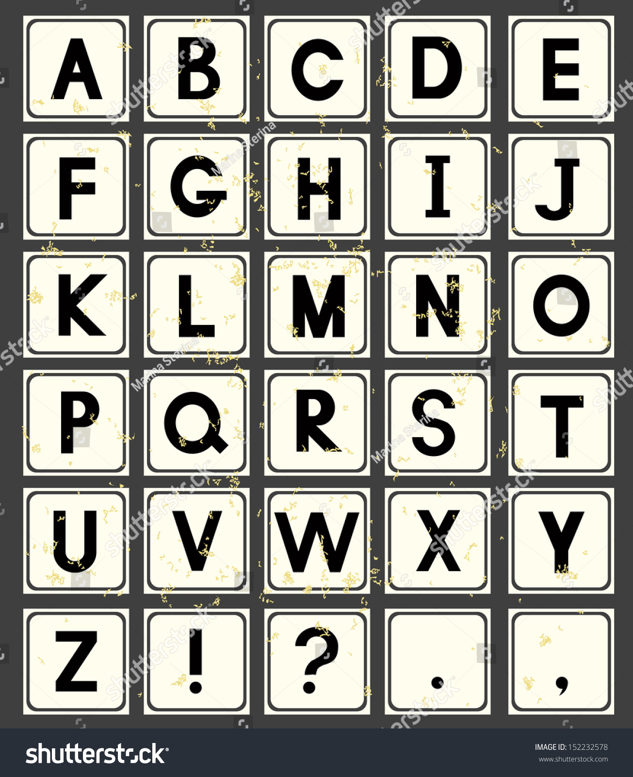Vector Alphabet Squares Stock Vector (Royalty Free) 152232578 ...