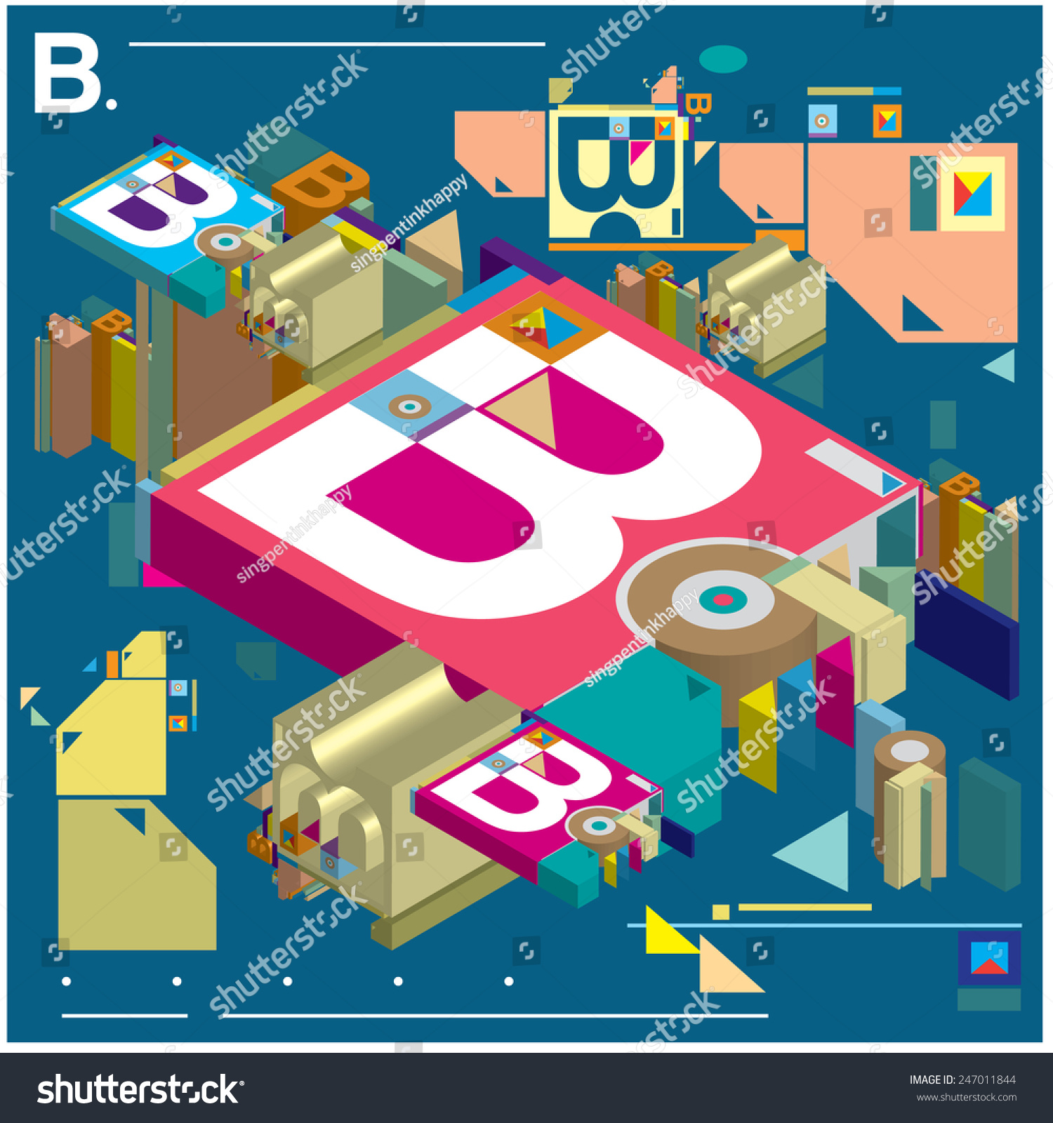 Vector Alphabet Letter B Stock Vector (Royalty Free) 247011844 ...