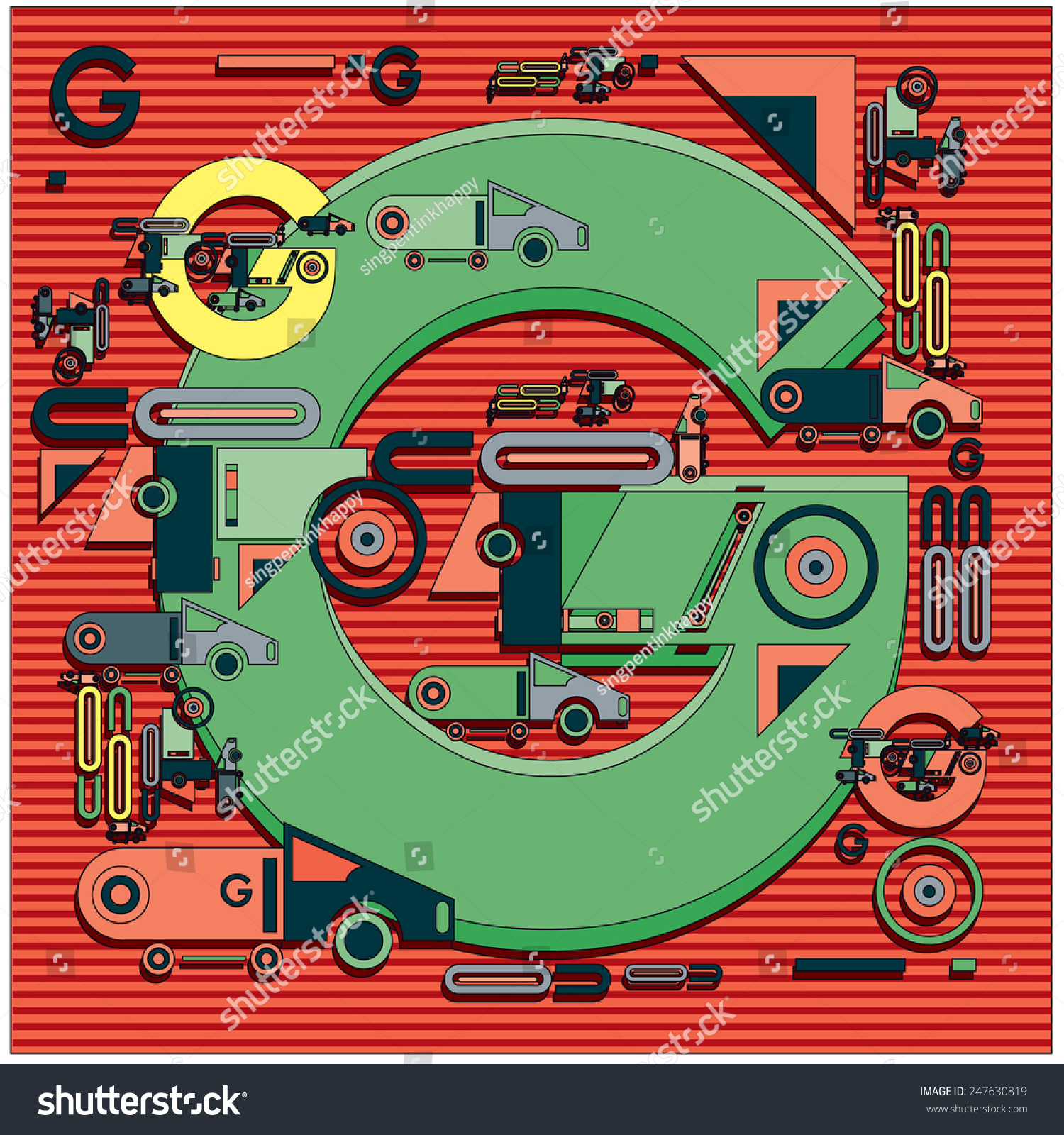 Vector Alphabet Letter G Stock Vector (Royalty Free) 247630819