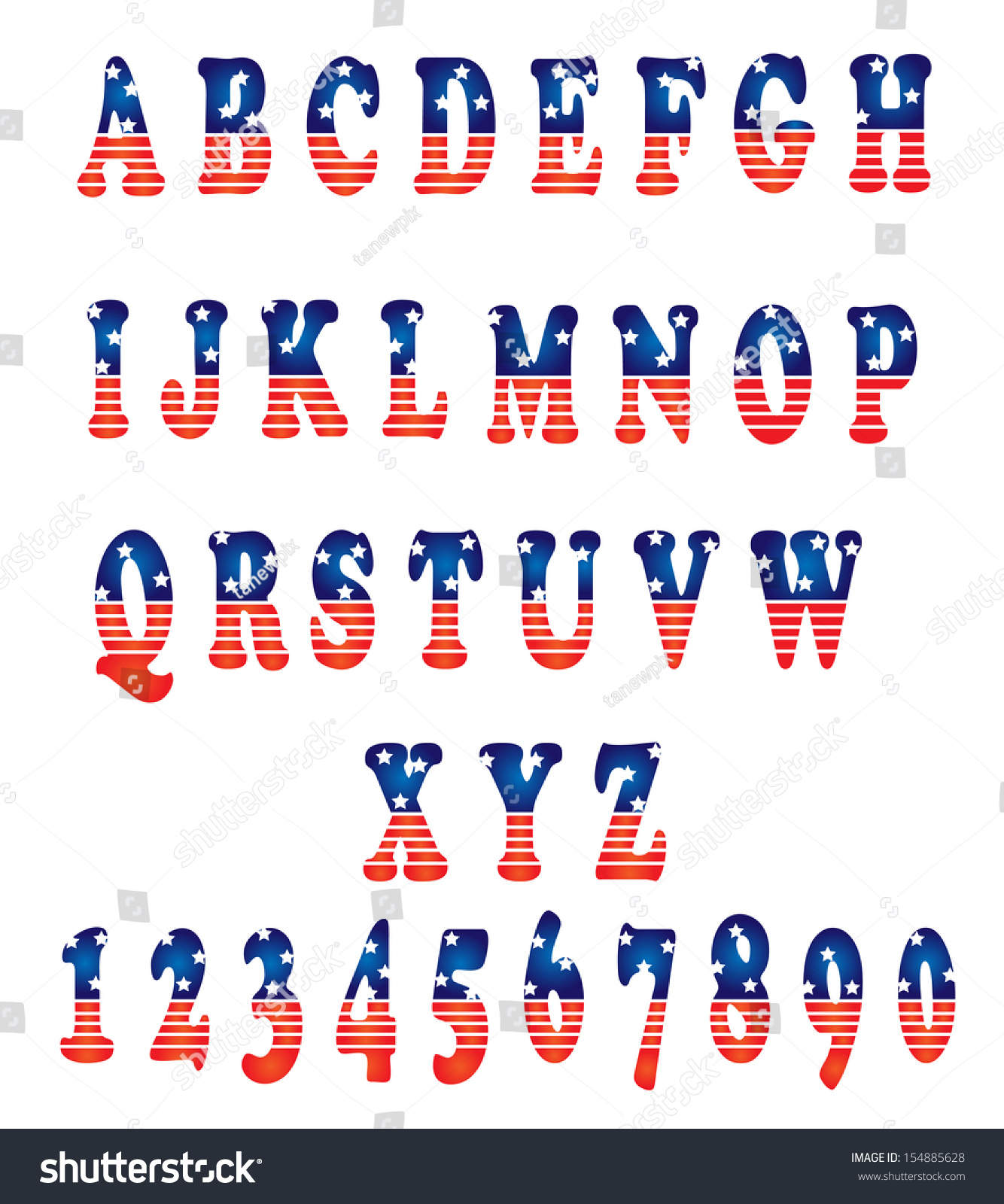 Vector Alphabet Set American Style Stock Vector (Royalty Free) 154885628