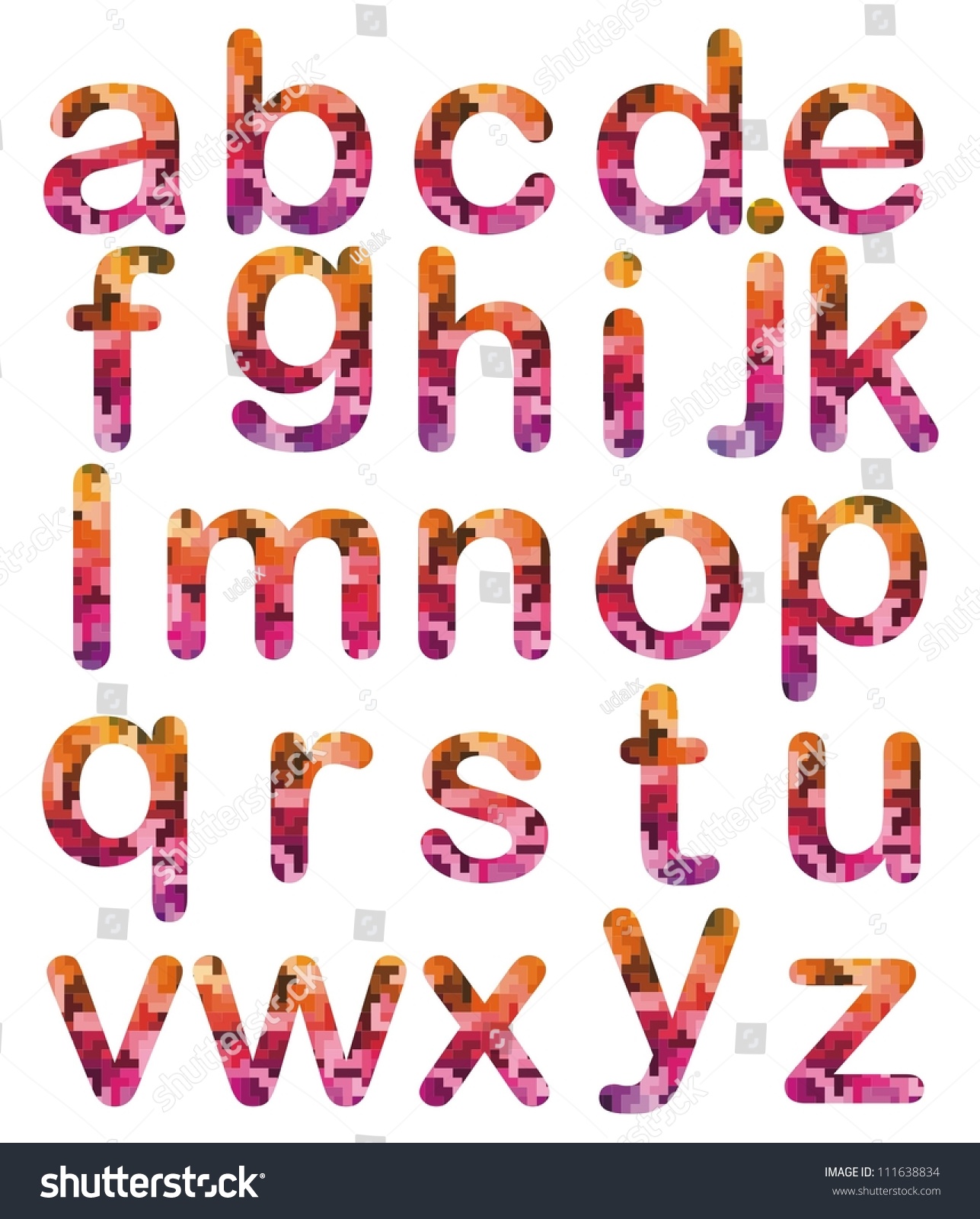 Vector Alphabet Set Small Letters Stock Vector (Royalty Free) 111638834 ...