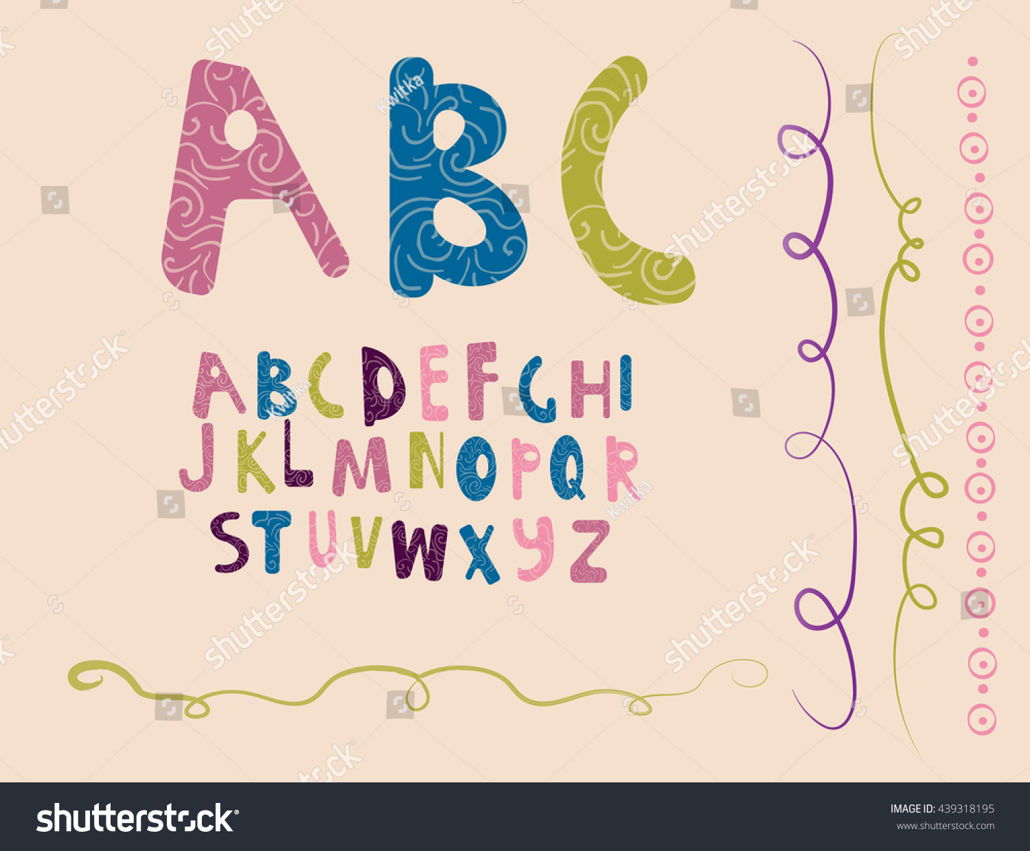 Vector Alphabet Borders Stock Vector (Royalty Free) 439318195