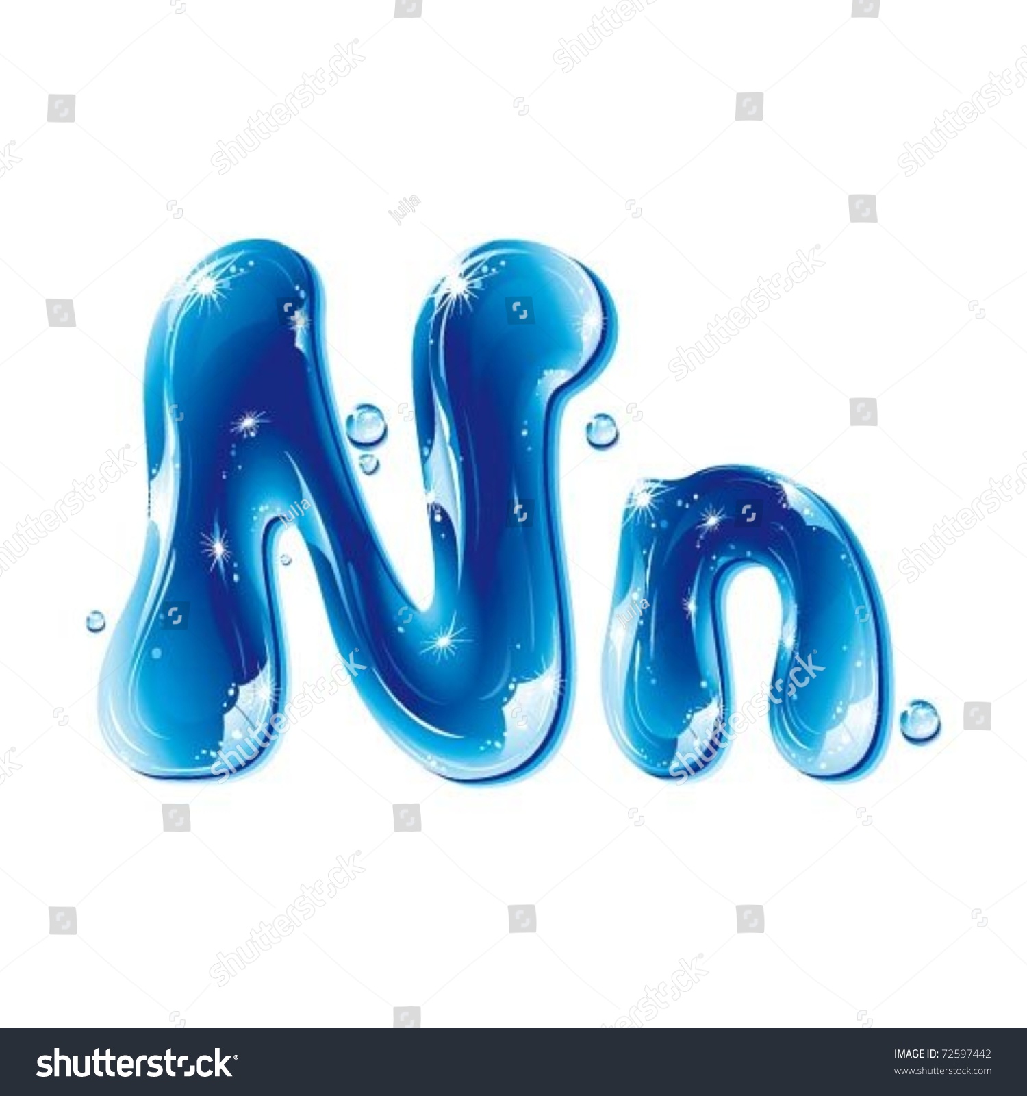Vector Alphabetical Water Letter N Stock Vector (Royalty Free) 72597442