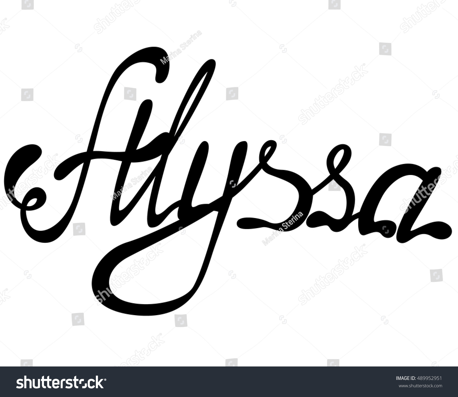 Vector Alyssa Name Lettering Stock Vector (Royalty Free) 489952951