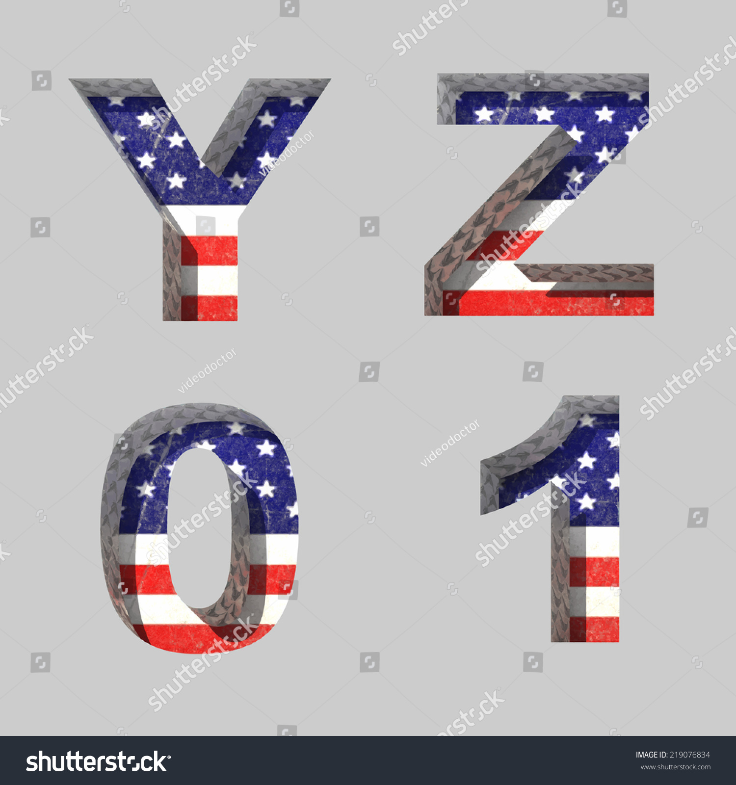 Vector American Alphabet Letters Set Stock Vector (Royalty Free) 219076834