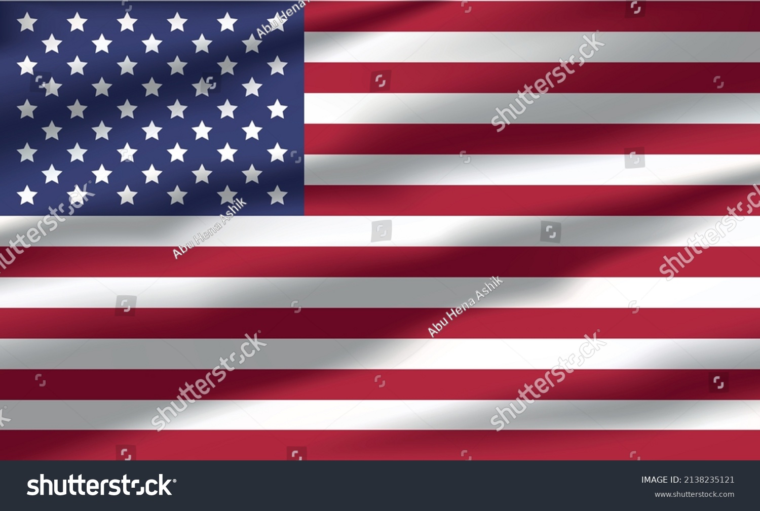 Vector American Flag Waving Realistic Flowing Stock Vector (Royalty ...