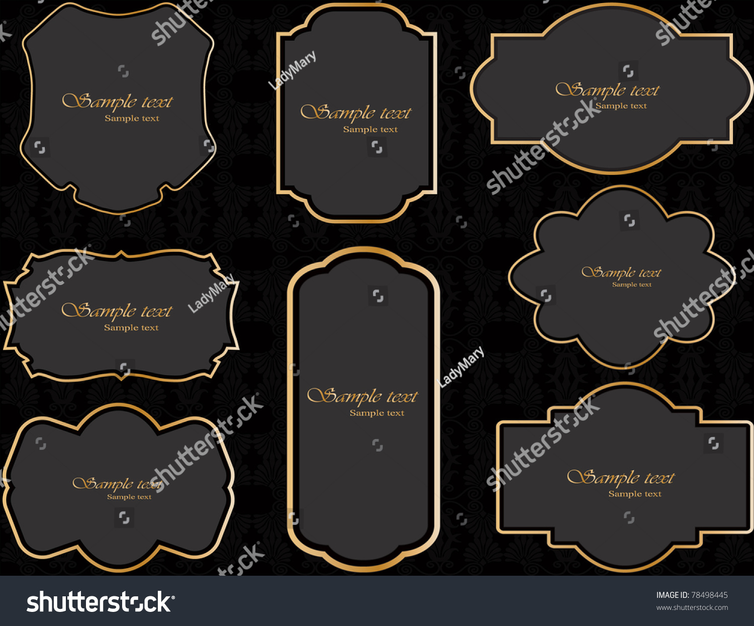 Vector Ancient Golden Labels Stock Vector (Royalty Free) 78498445