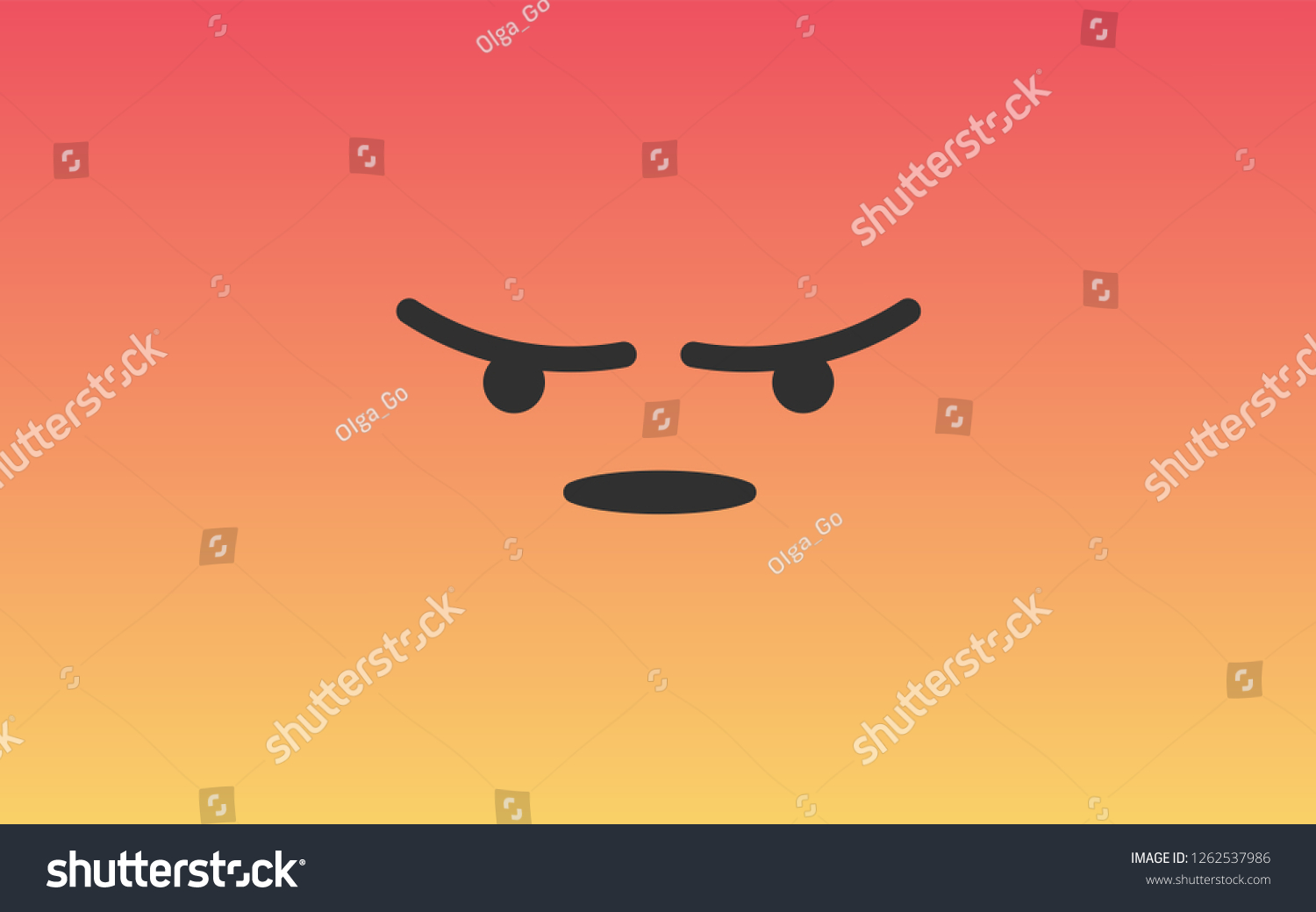 Vector Angry Emoji Gradient Background Stock Vector (Royalty Free ...