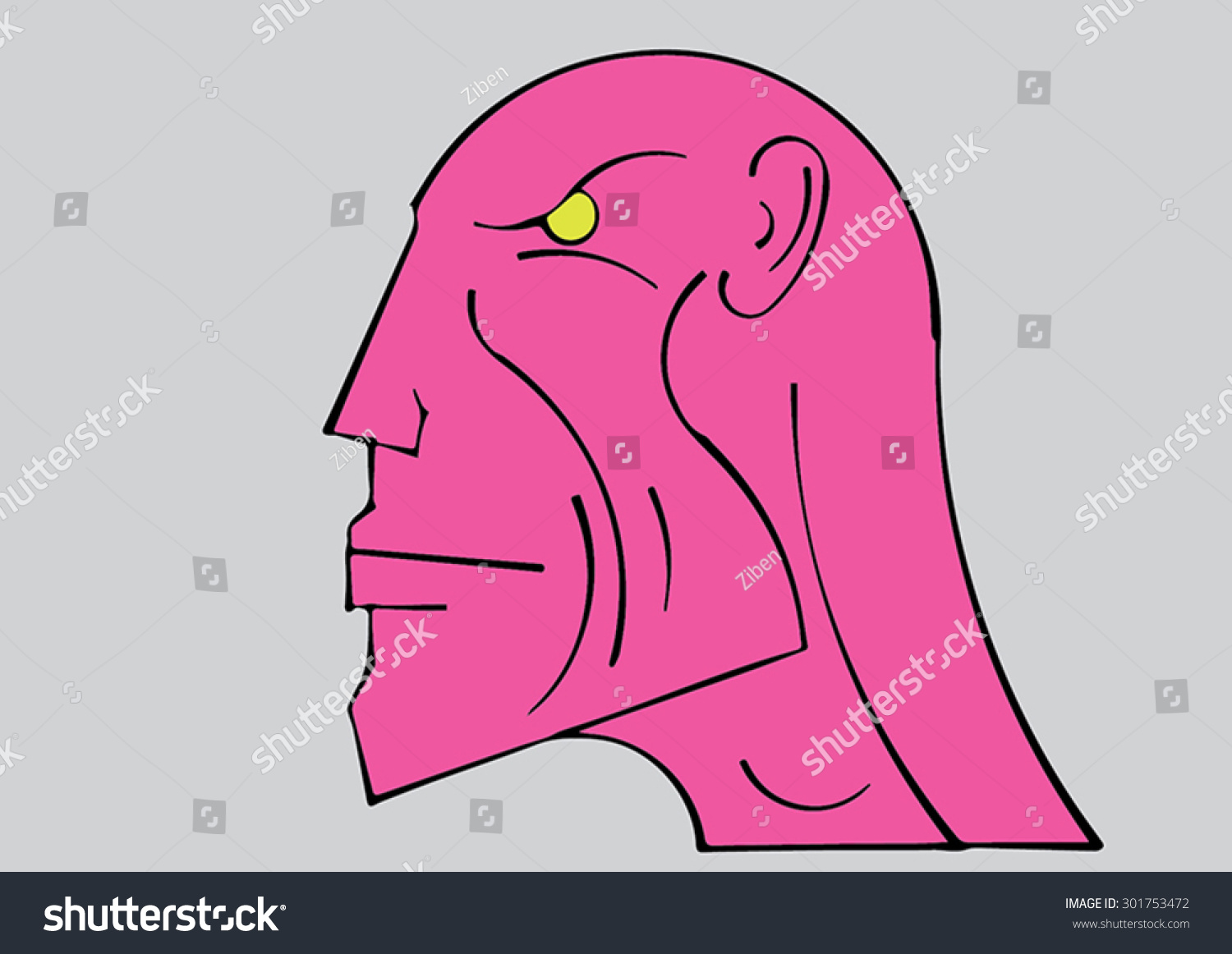 Vector Angry Man Face Profile: vector de stock (libre de regalías ...