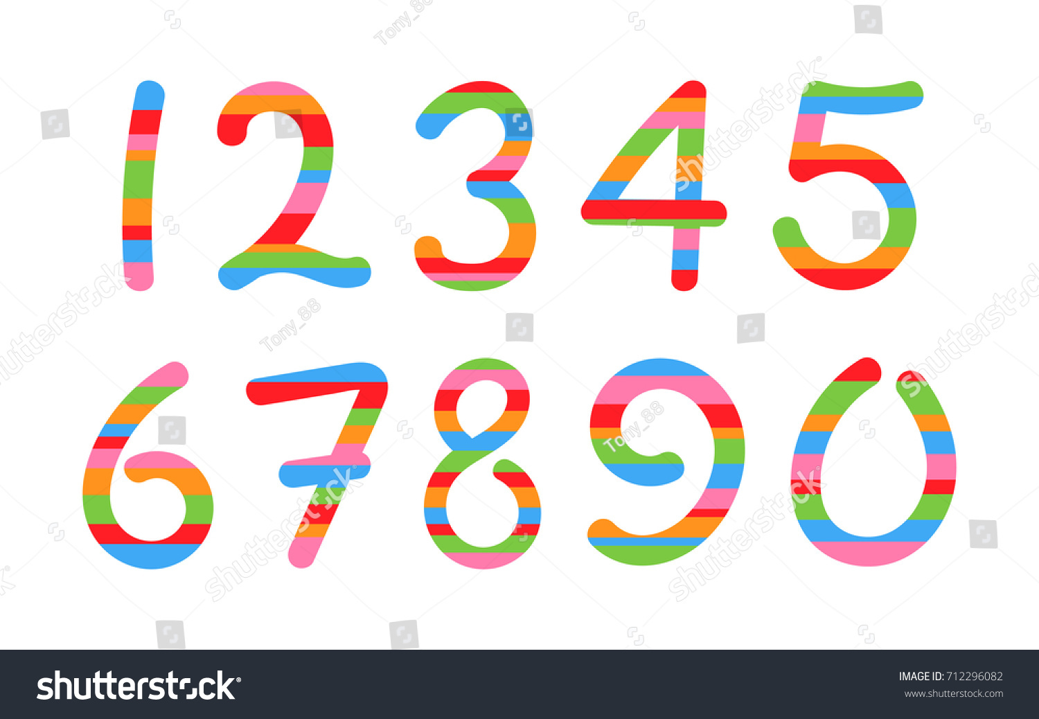 Vector Arabic Numerals Set On White Stock Vector (Royalty Free ...