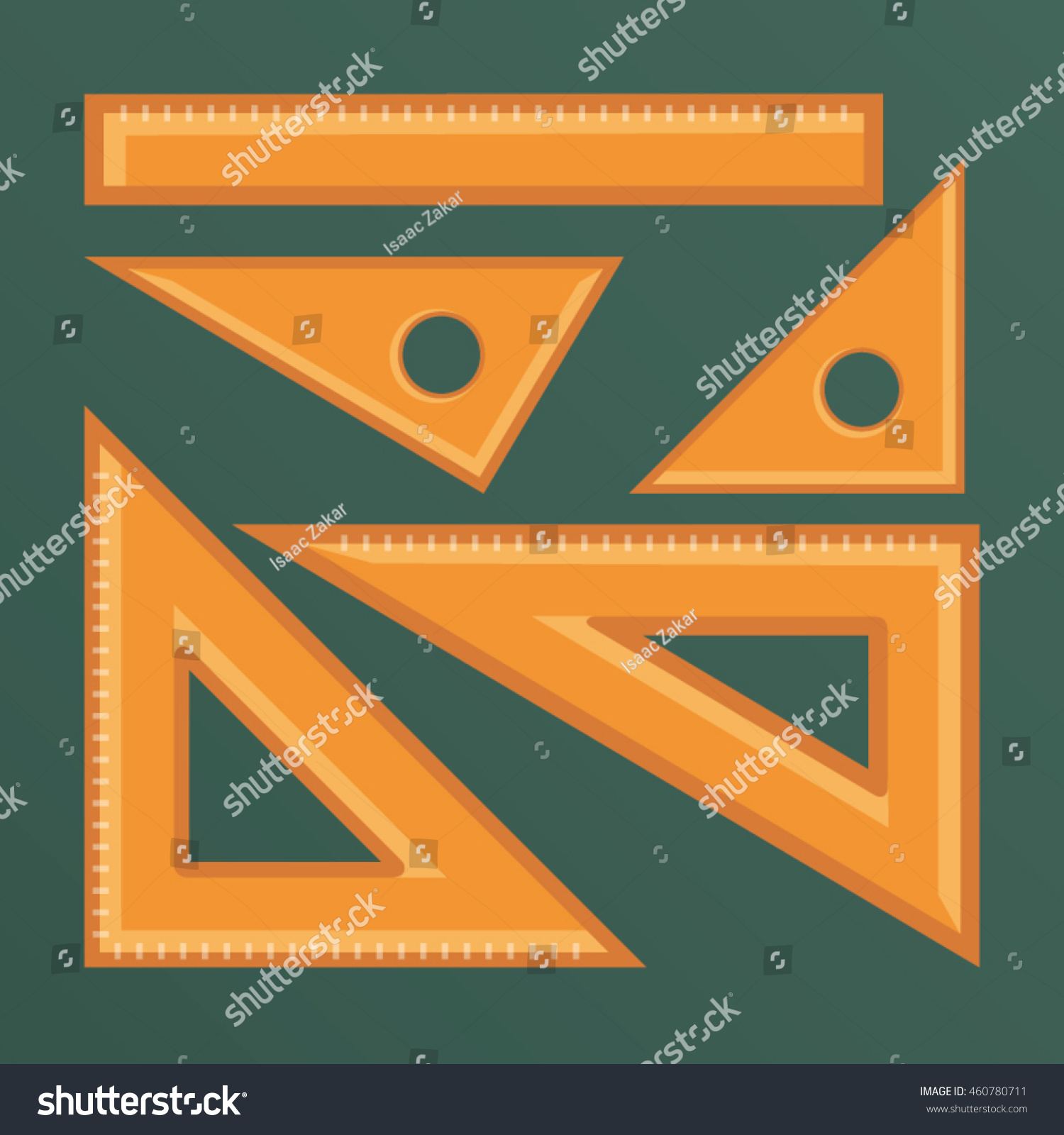Vector Architectural Design Triangle Rulers Set Stock Vector (Royalty ...