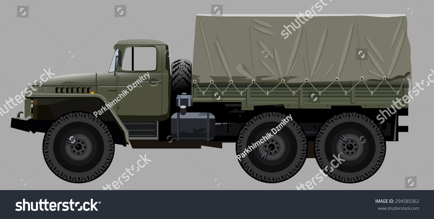 Vector Army Truck Stock Vector (Royalty Free) 294585362 | Shutterstock