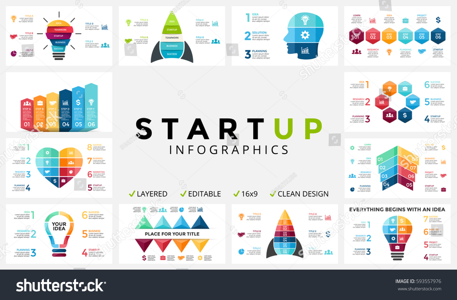 Vector Arrows Startup Infographic Diagram Progress: เวกเตอร์สต็อก (ปลอด ...