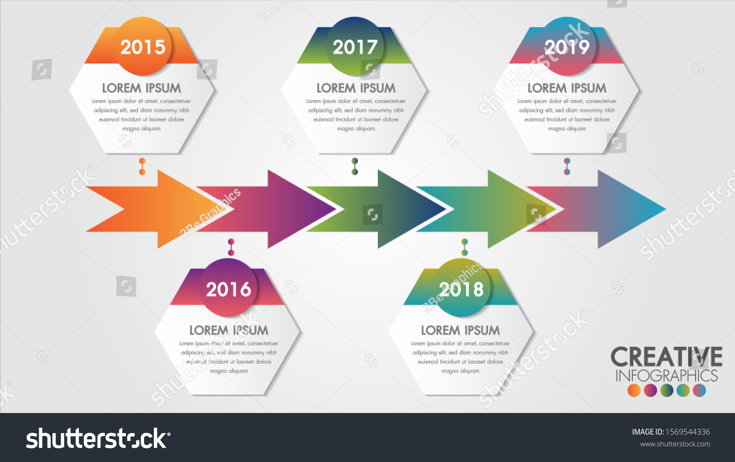 Vector Arrows 5 Steps Timeline Infographics Stock Vector (Royalty Free ...
