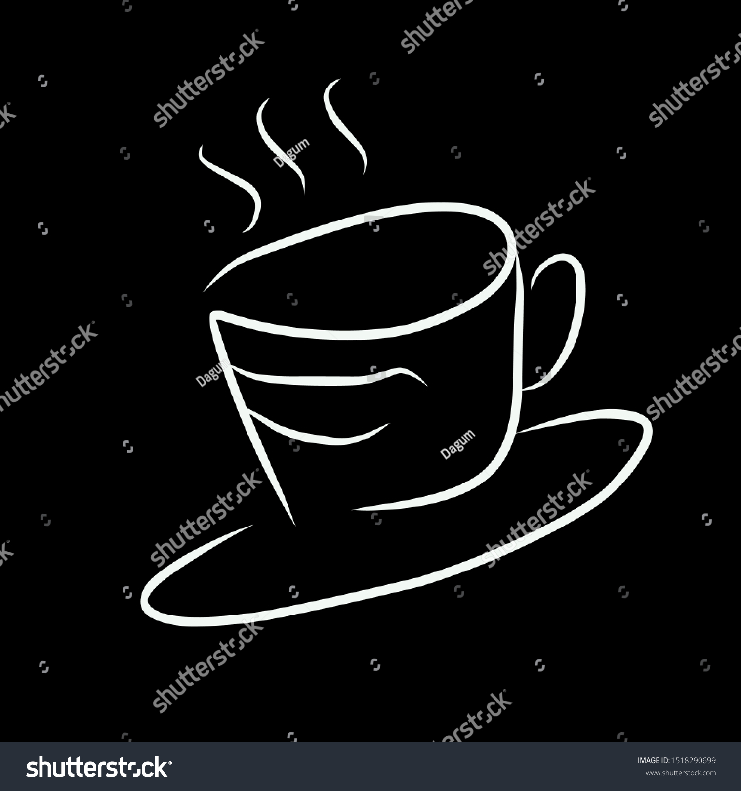 Vector Art Coffee Logo Black Background Stock Vector (Royalty Free ...