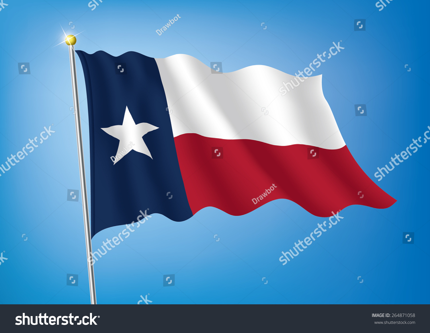 Vector Art Flags Waving Illustrationtexas Stock Vector (Royalty Free ...