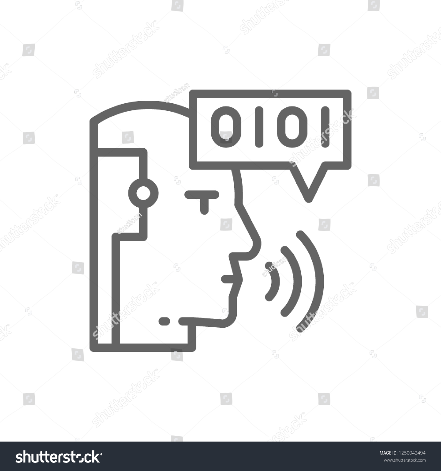 Vector Artificial Intelligence Robot Sound Waves: vector de stock ...