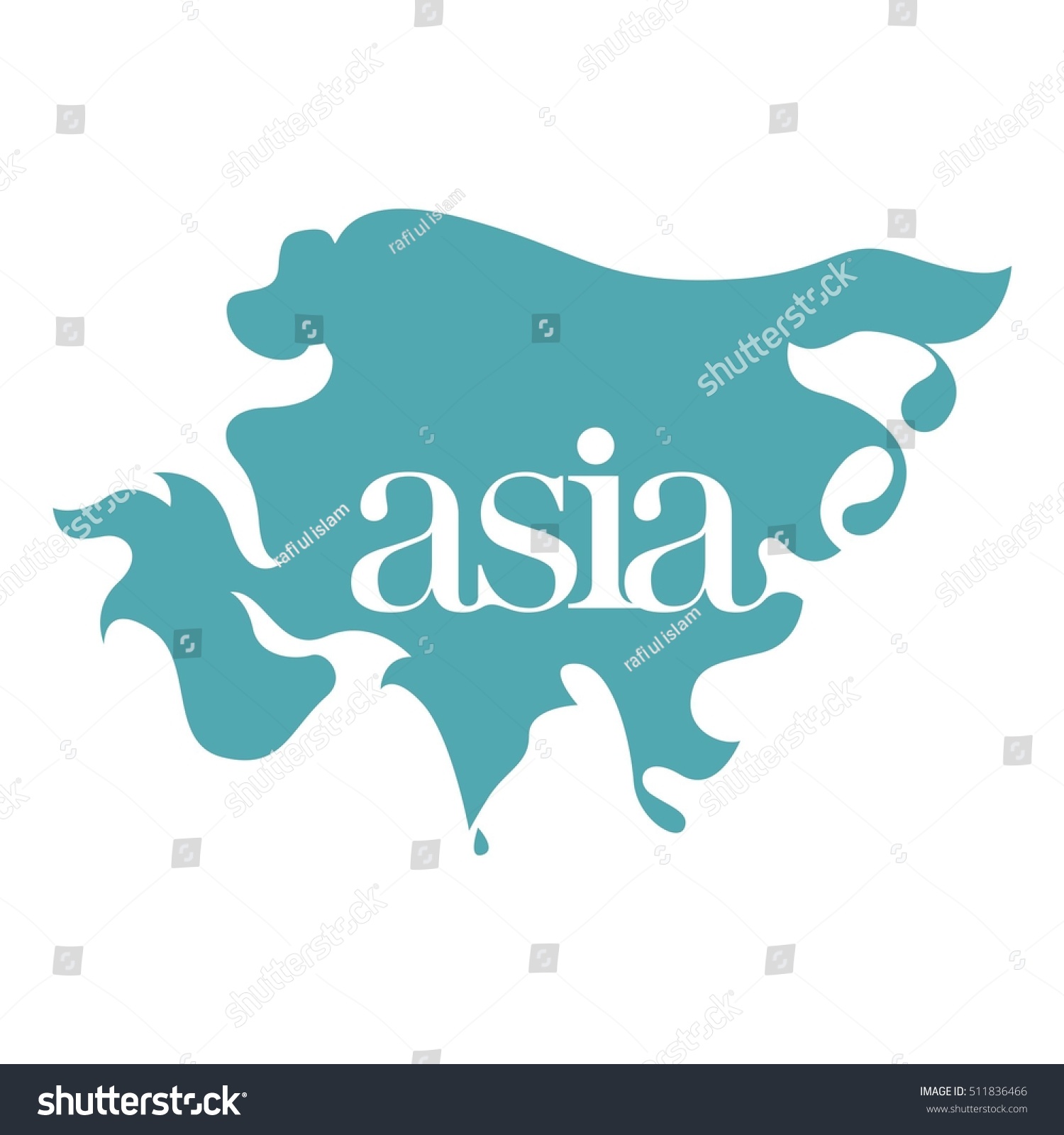 Vector Asia Map Decorative Style Stock Vector (Royalty Free) 511836466 ...