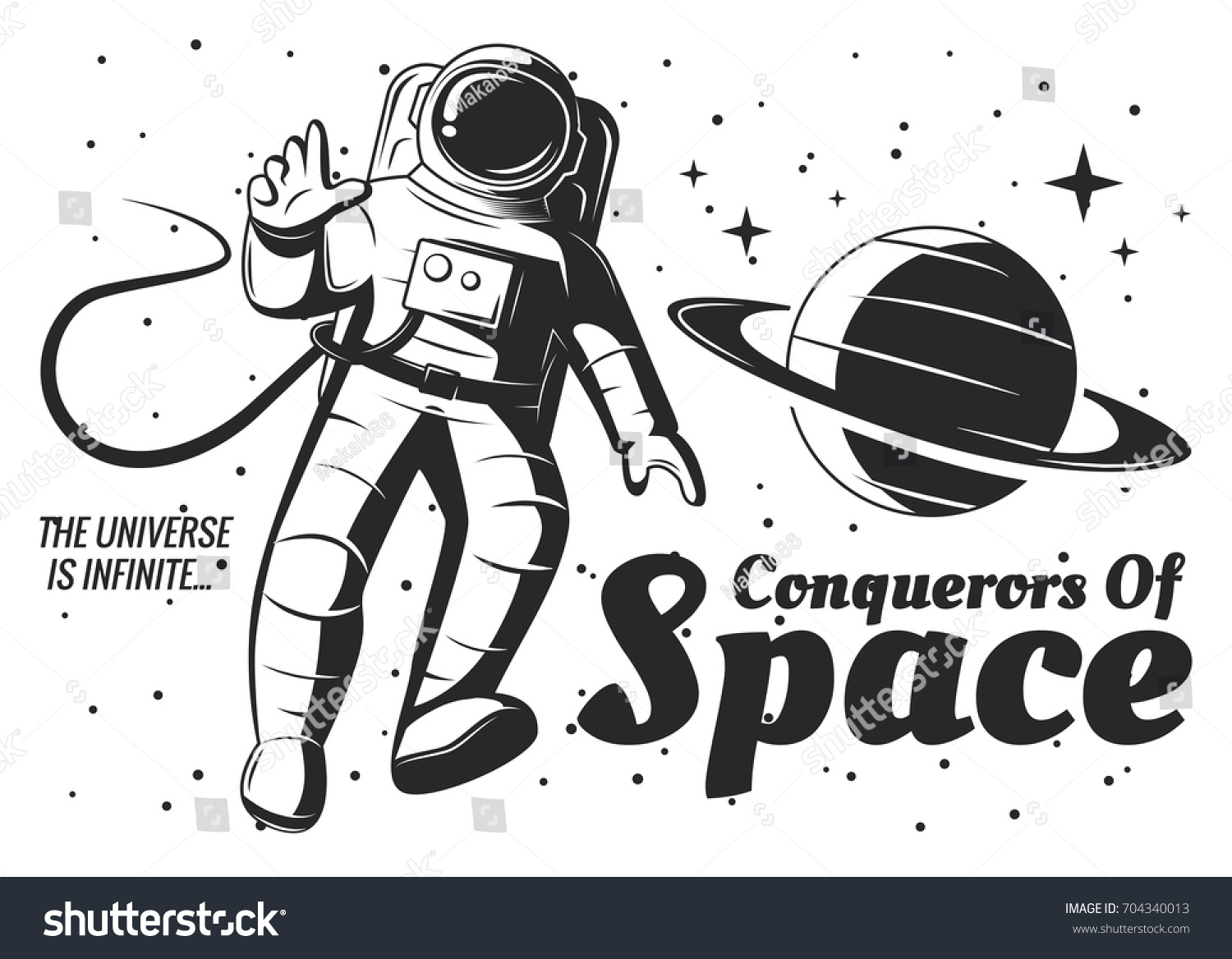 Vector Astronaut Illustration Stock Vector (Royalty Free) 704340013 ...
