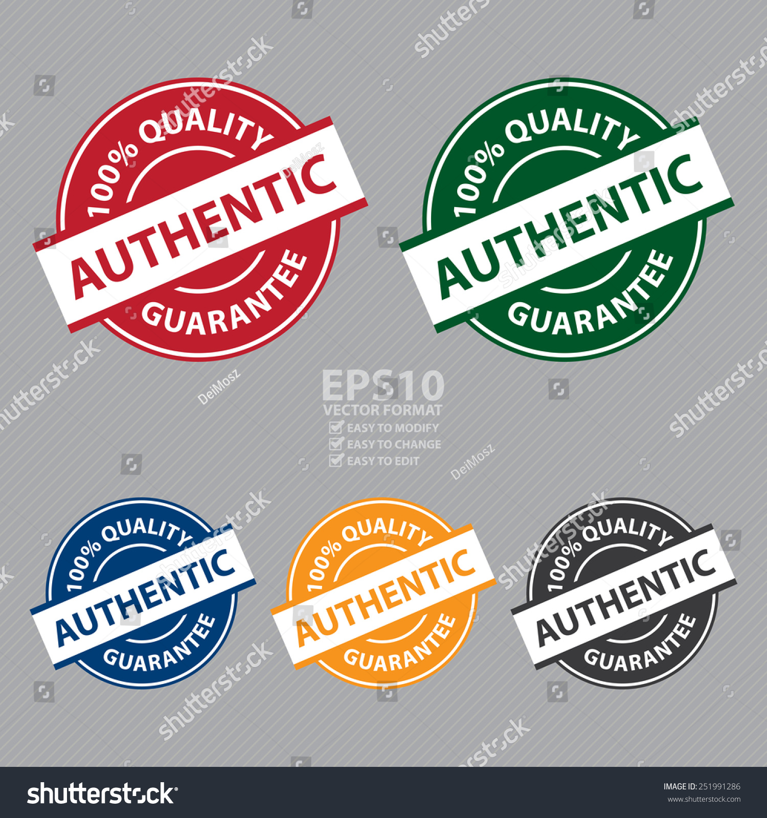 Vector Authentic 100 Quality Sign Icon Stock Vector (Royalty Free ...