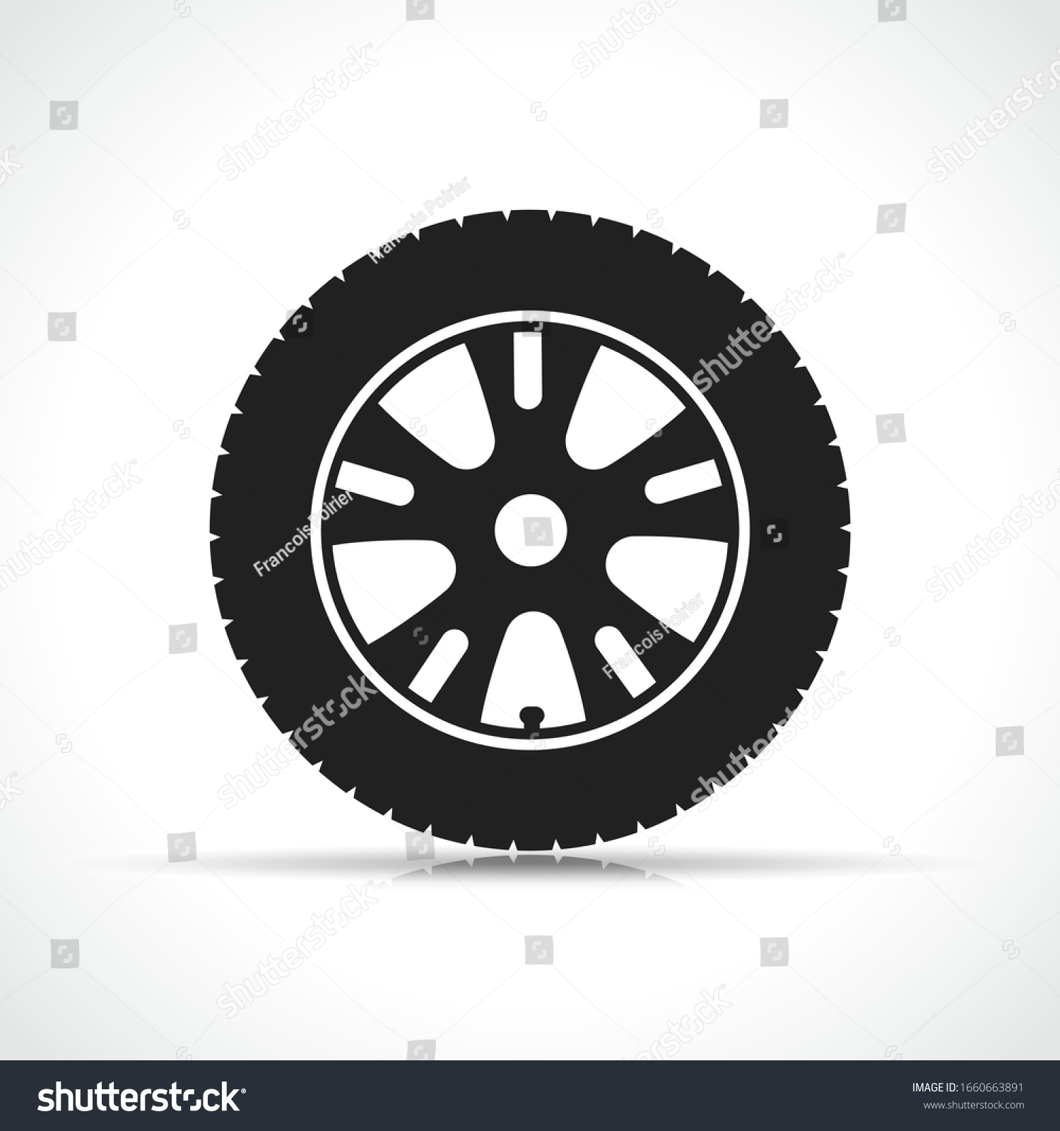 Vector Auto Wheel Symbol Icon Stock Vector (Royalty Free) 1660663891 ...