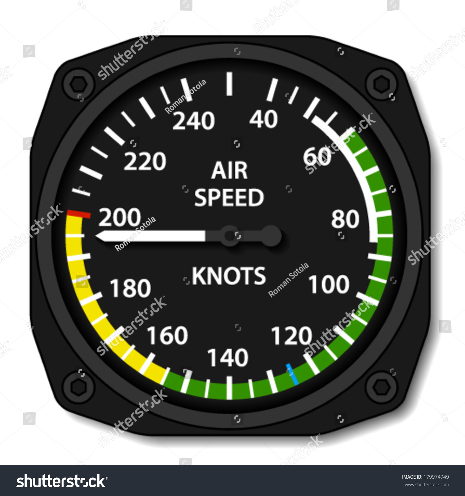 Vector Aviation Aircraft Airspeed Indicator Stock Vector (Royalty Free ...