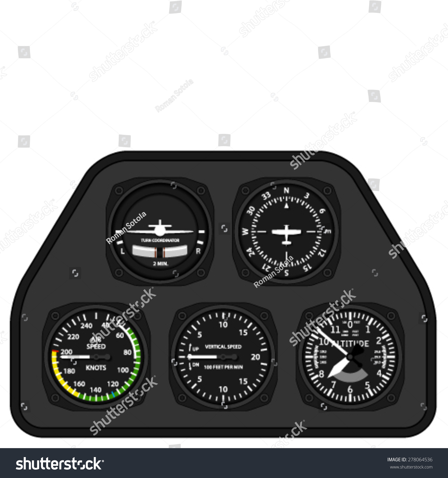 Vector Aviation Airplane Glider Dashboard Stock Vector (Royalty Free ...