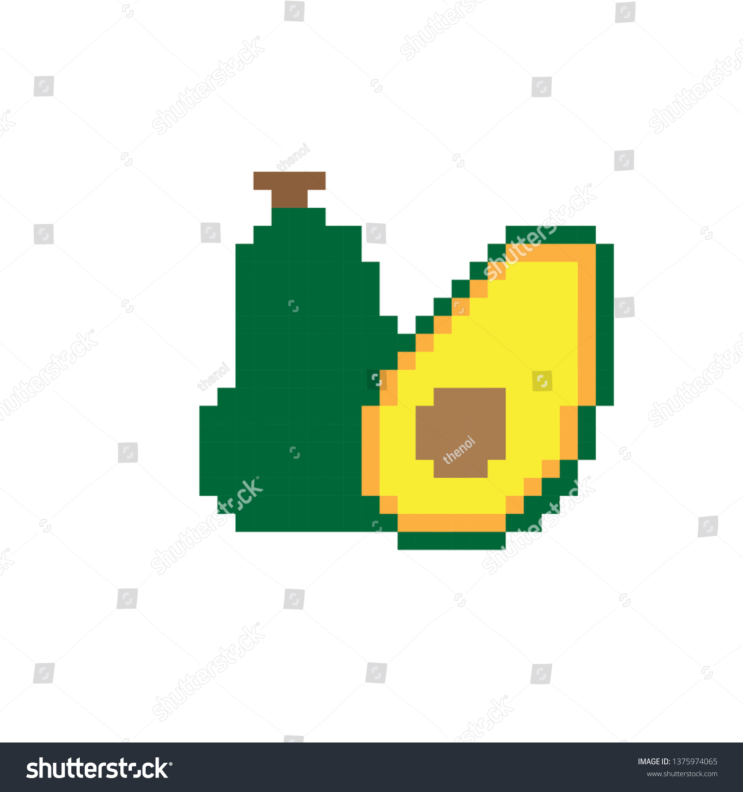 Vector Avocado Pixel Art: vector de stock (libre de regalías ...