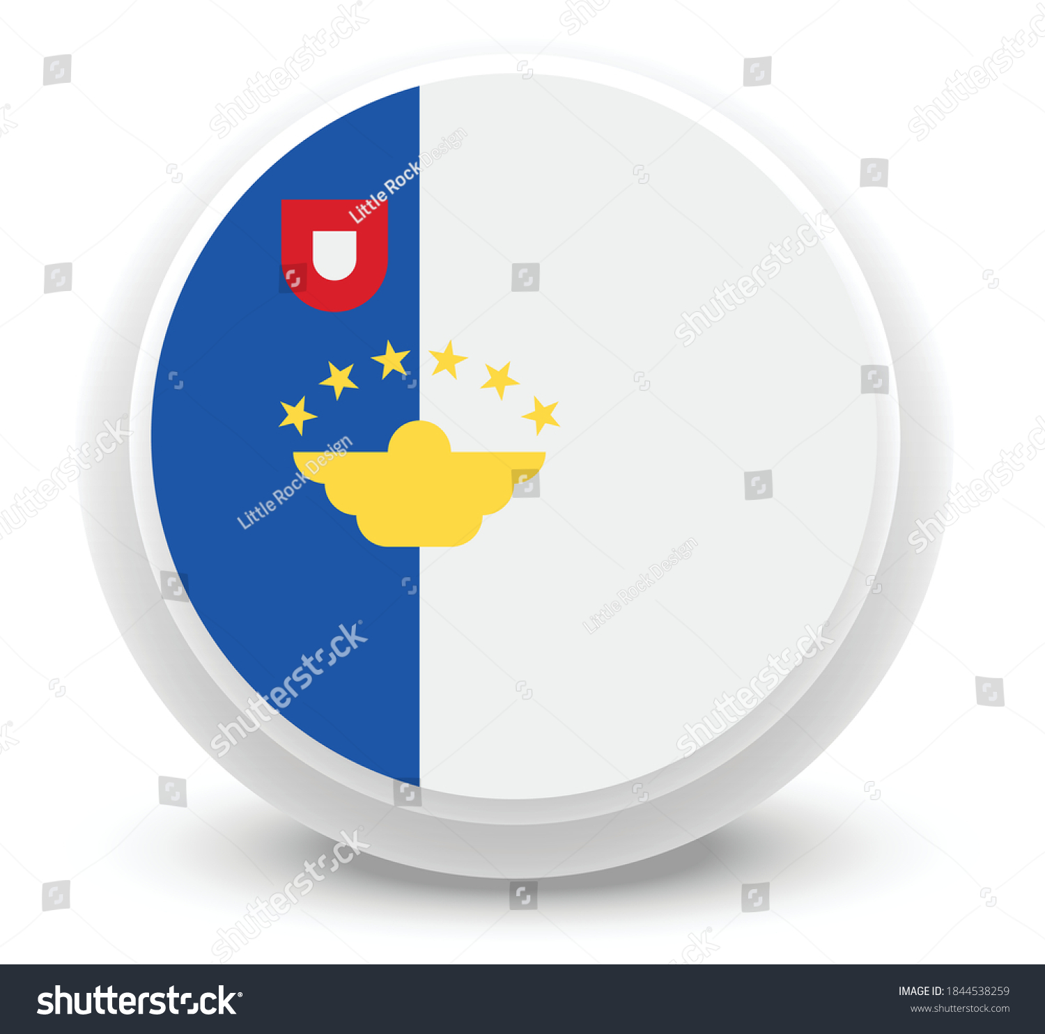 Vector Azores Islands Flag Button Icon Stock Vector (Royalty Free ...