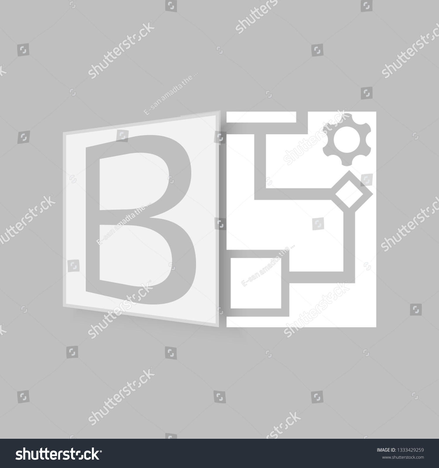 Vector B Symbol Logo Stock Vector (Royalty Free) 1333429259
