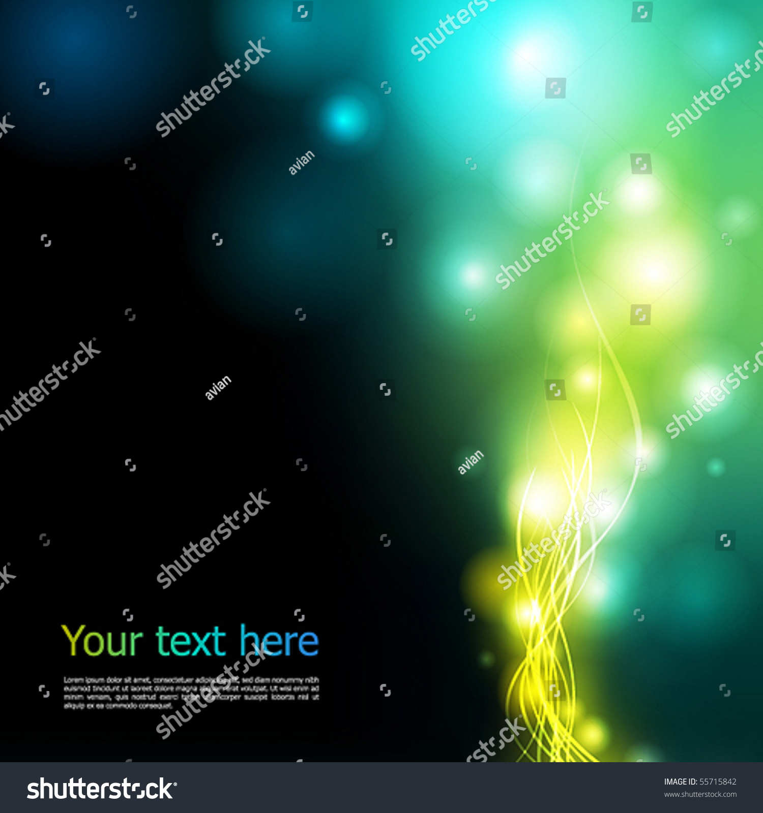 Vector Background Bright Lights On Black Stock Vector (Royalty Free ...
