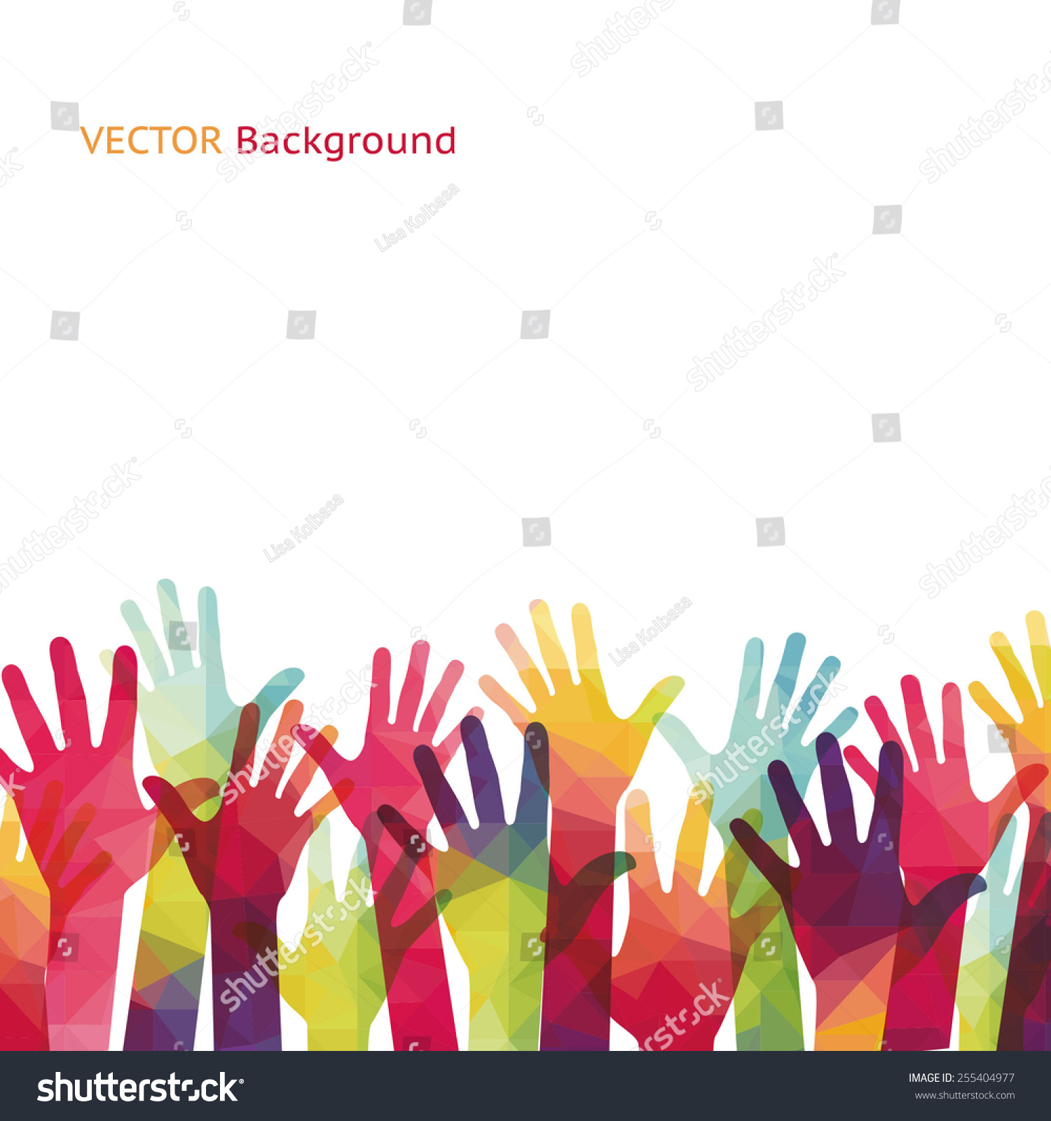Vector Background Colorful Hands Stock Vector (Royalty Free) 255404977 ...