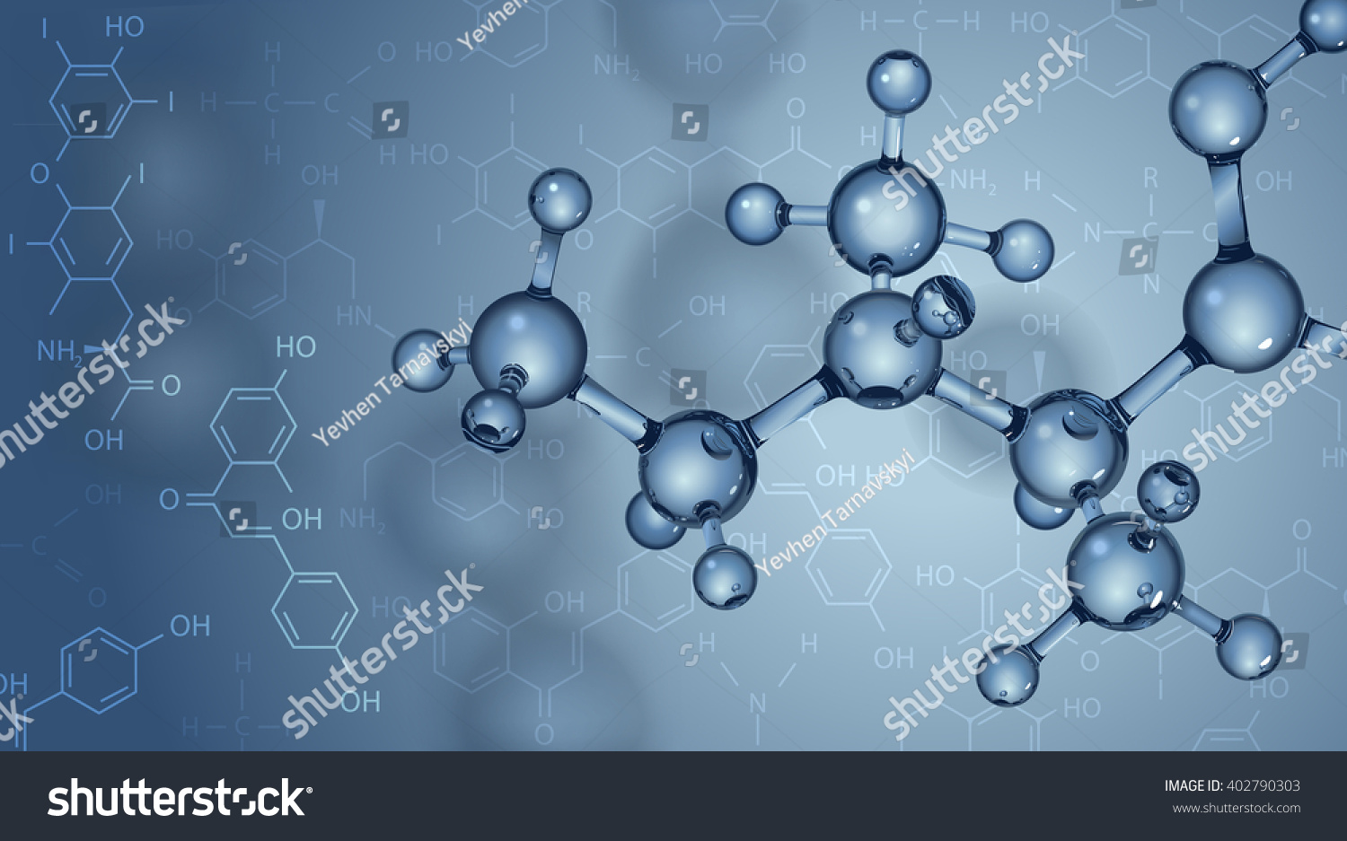 Vector Background. Molecules And Chemical Formulas. - 402790303 ...
