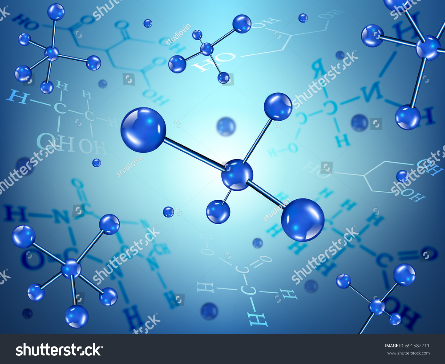 Vector Background Molecules Chemical Formulas Stock Vector (Royalty ...
