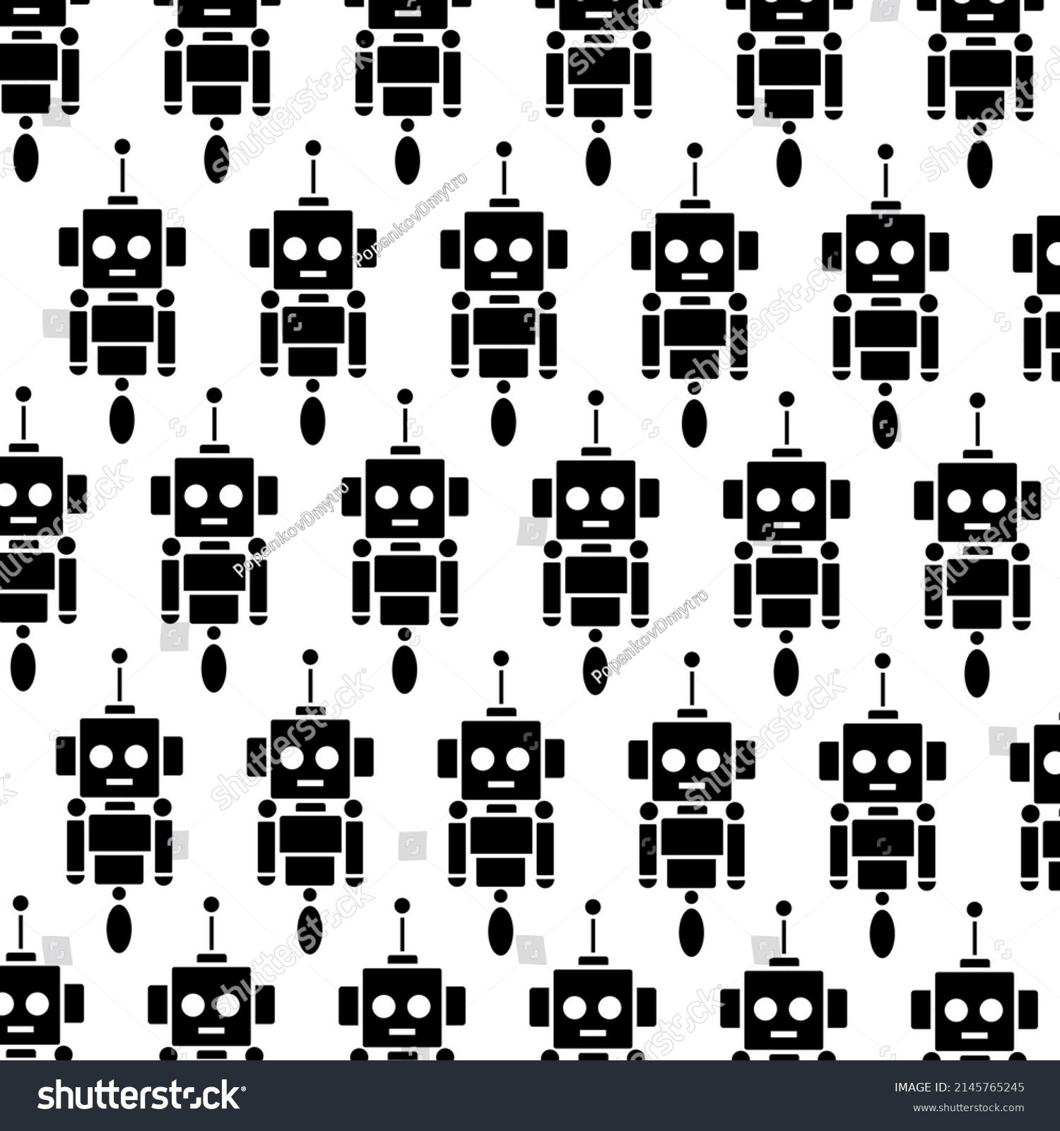 Vector Background Robots Tile Robots Color Stock Vector (Royalty Free ...