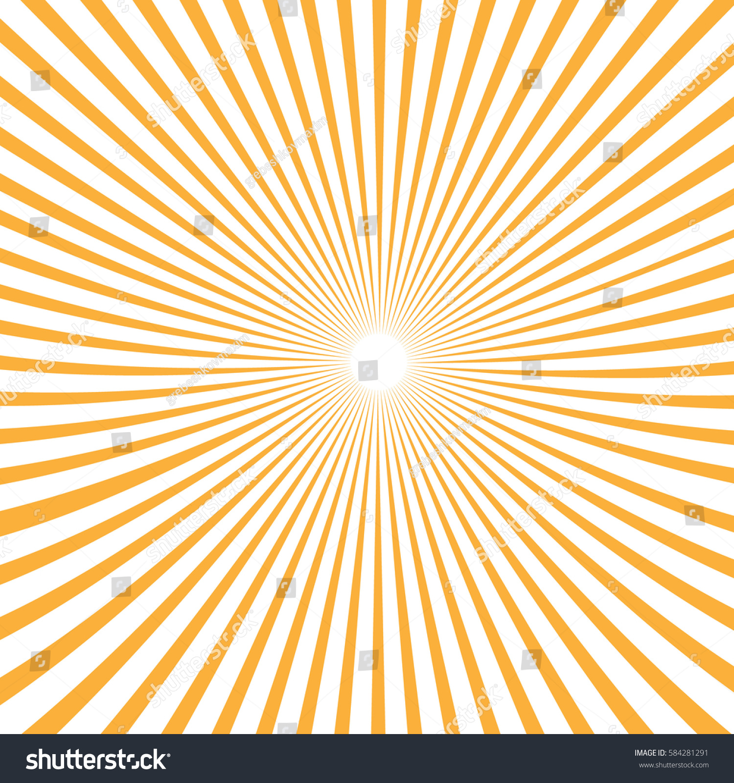 Vector Background Sun Rays White Orange Stock Vector (Royalty Free ...