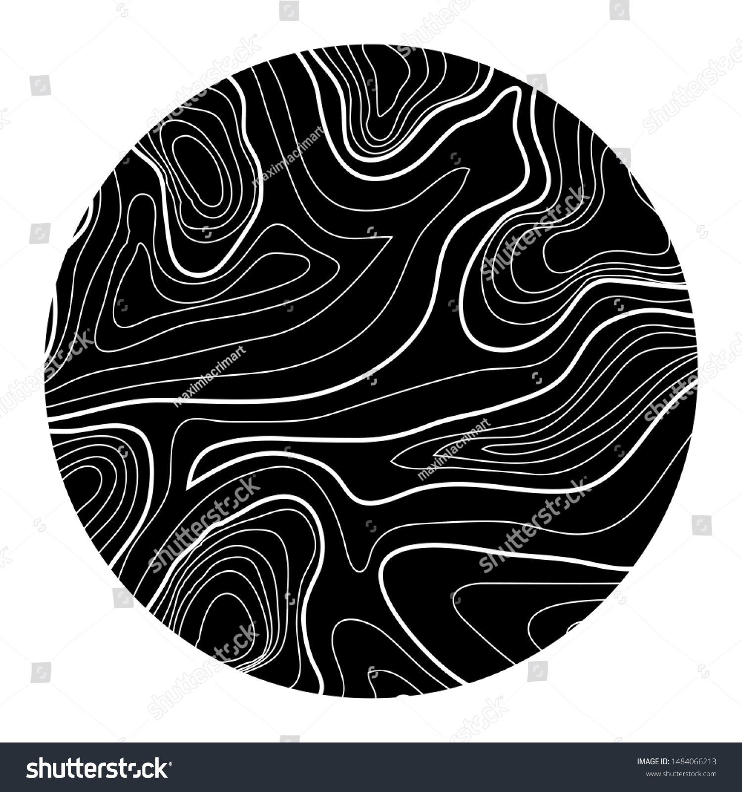 Vector Background Black Topographic Map Stock Vector (Royalty Free ...