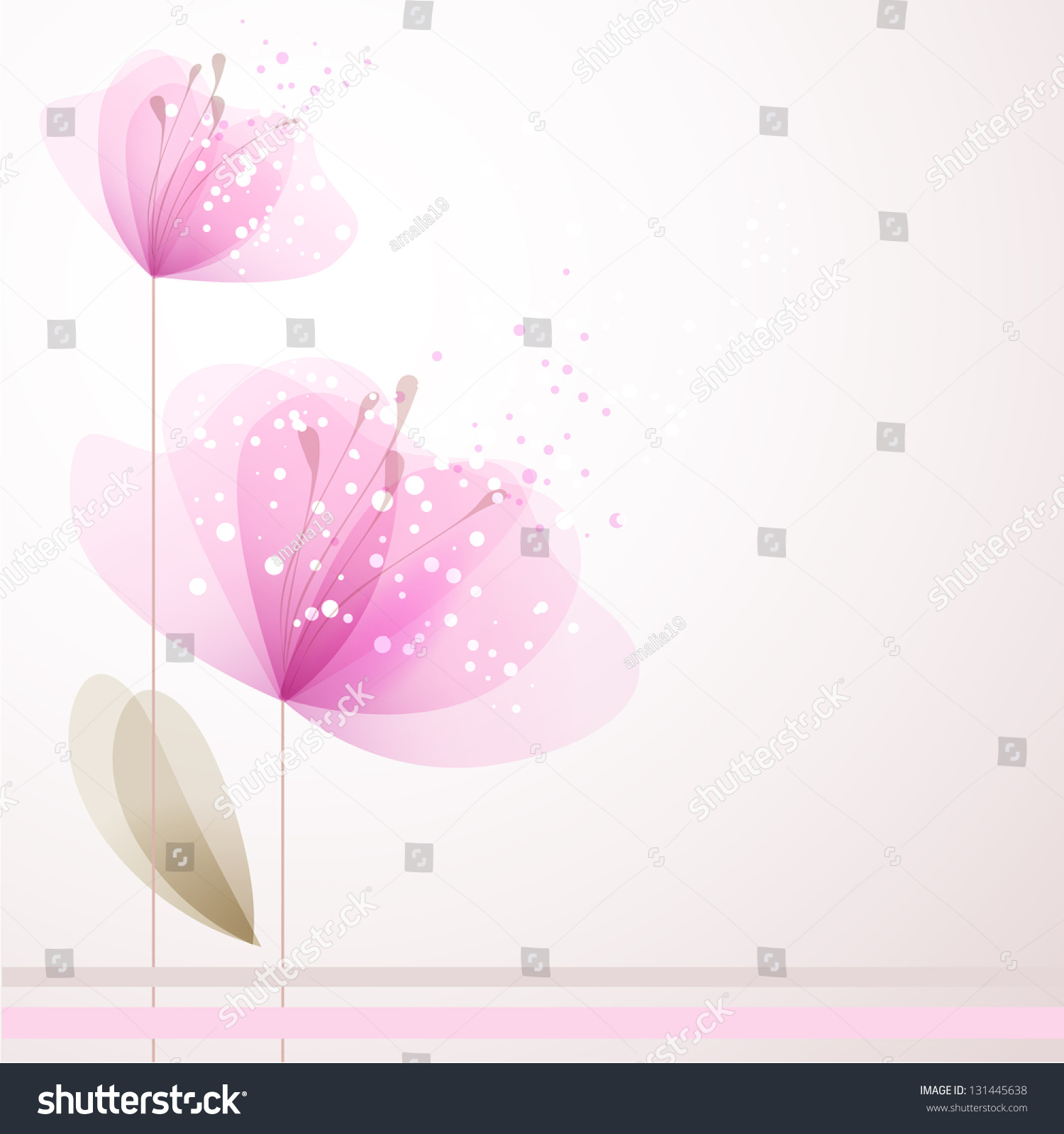 Vector Background Blue Delicate Flower Stock Vector (Royalty Free ...