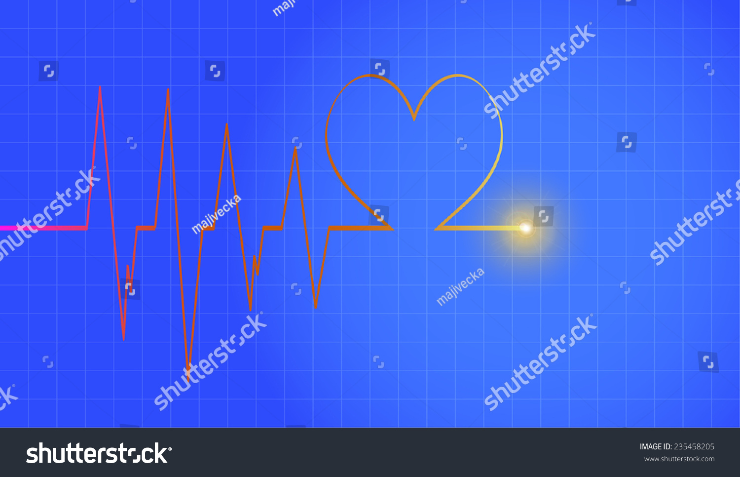 Vector Background Life Line On Blue Stock Vector (Royalty Free ...