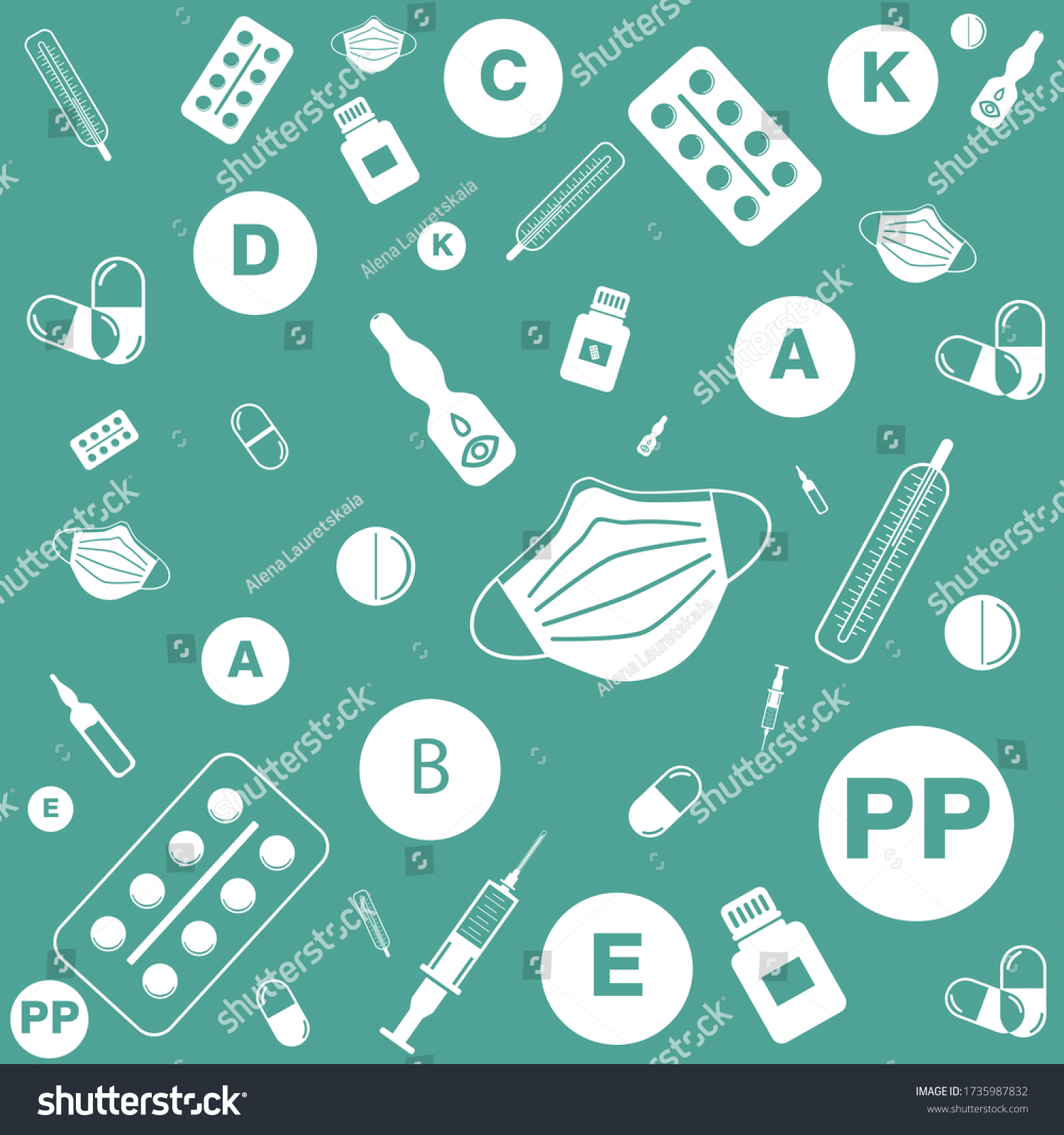 Vector Background Pharmacy Assortment Icons Stock Vector (Royalty Free ...