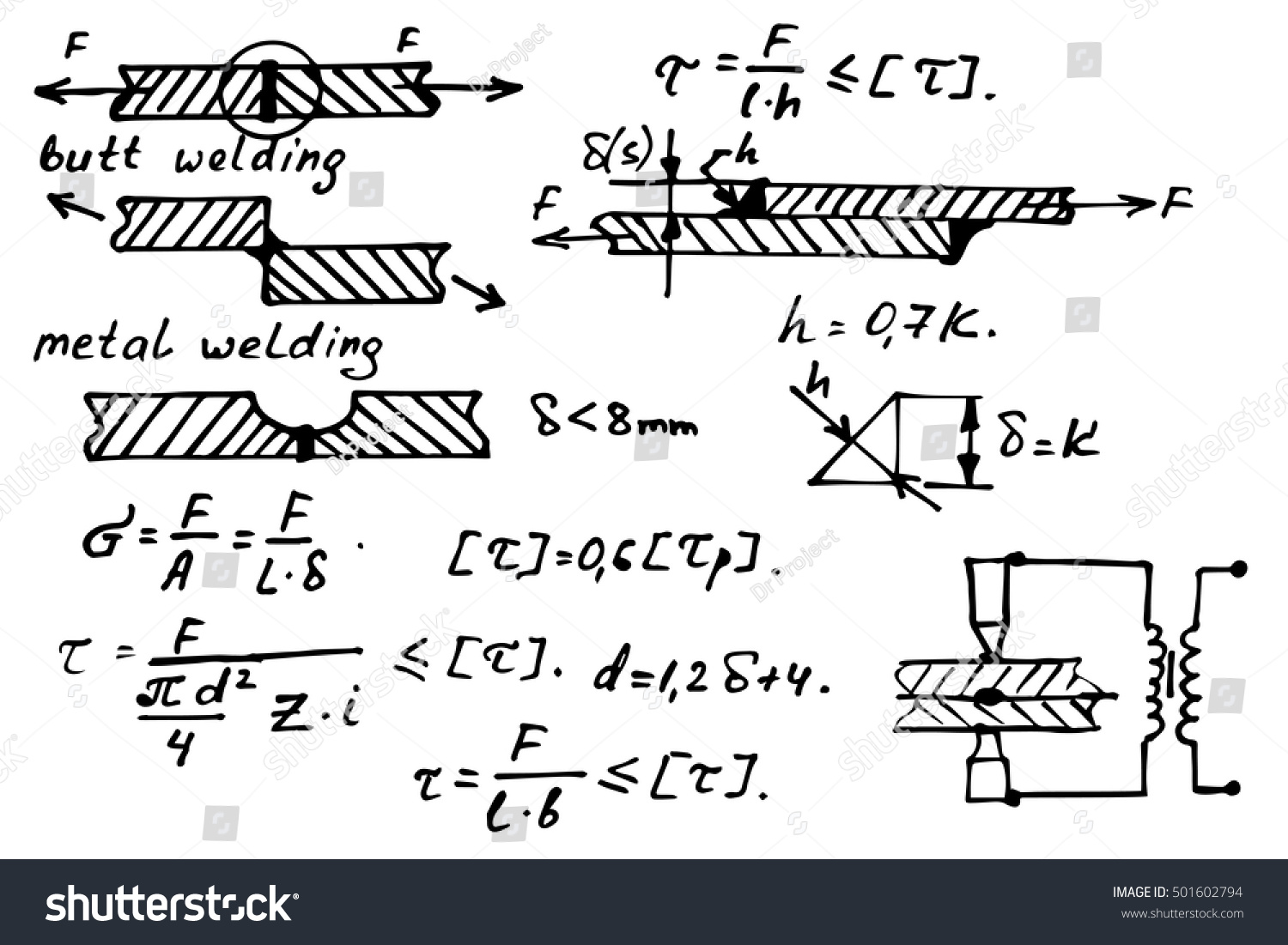 Vector Background Physics Formulas Equations Materials Stock Vector ...