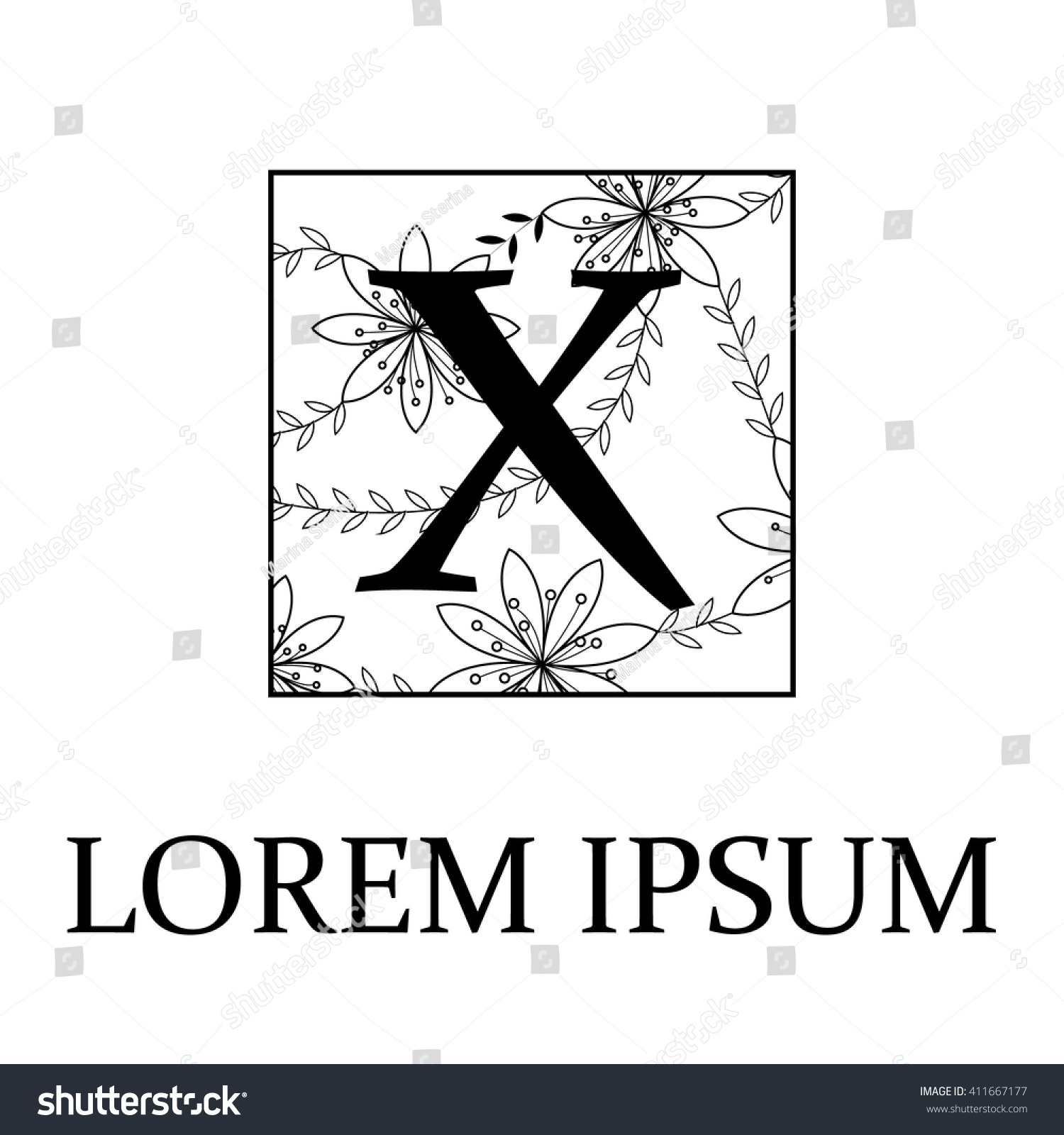 Vector Background X Letter Stock Vector (Royalty Free) 411667177